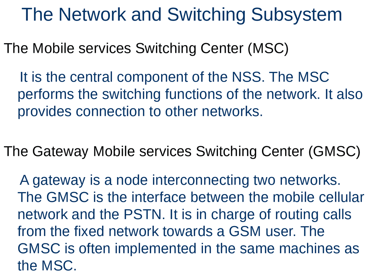Global System For Mobile Communications Lecture 4 Mobile Computing