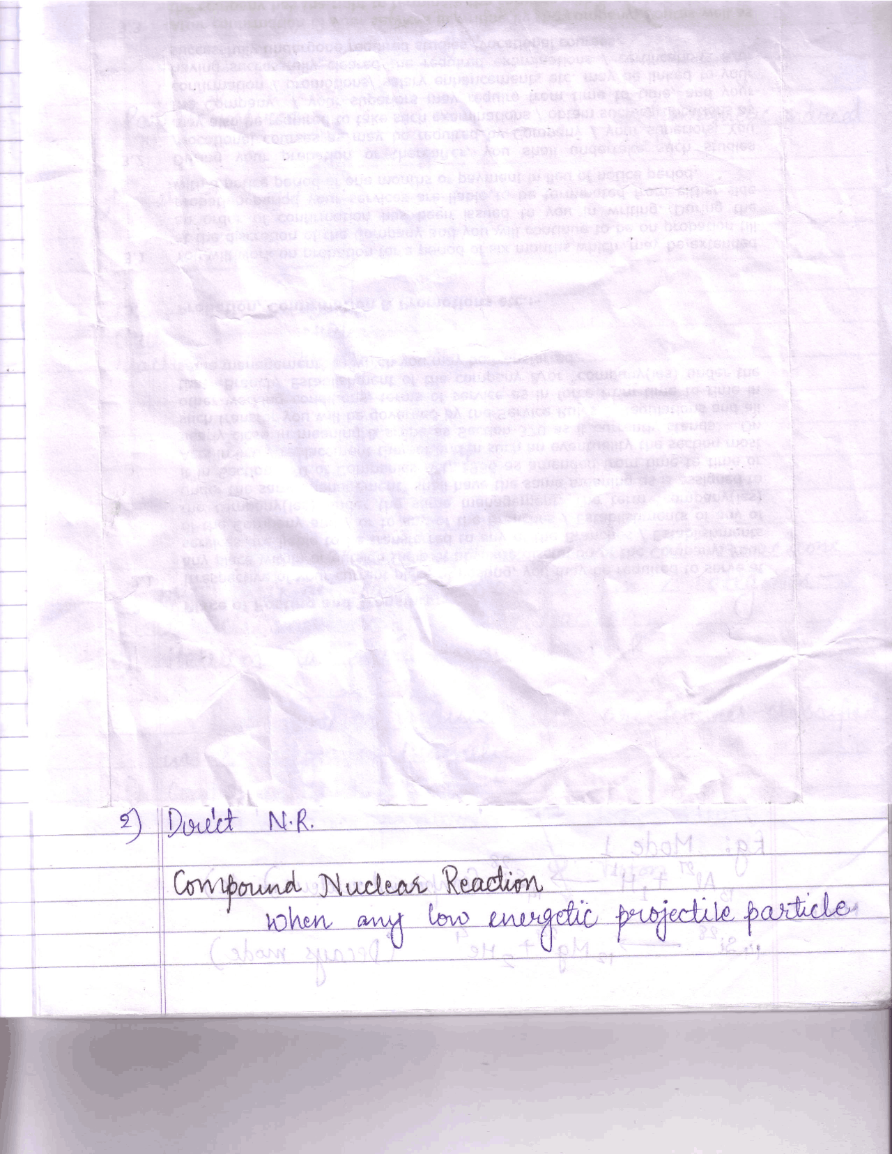 Physics Compound Nuclear Reaction Notes Docsity