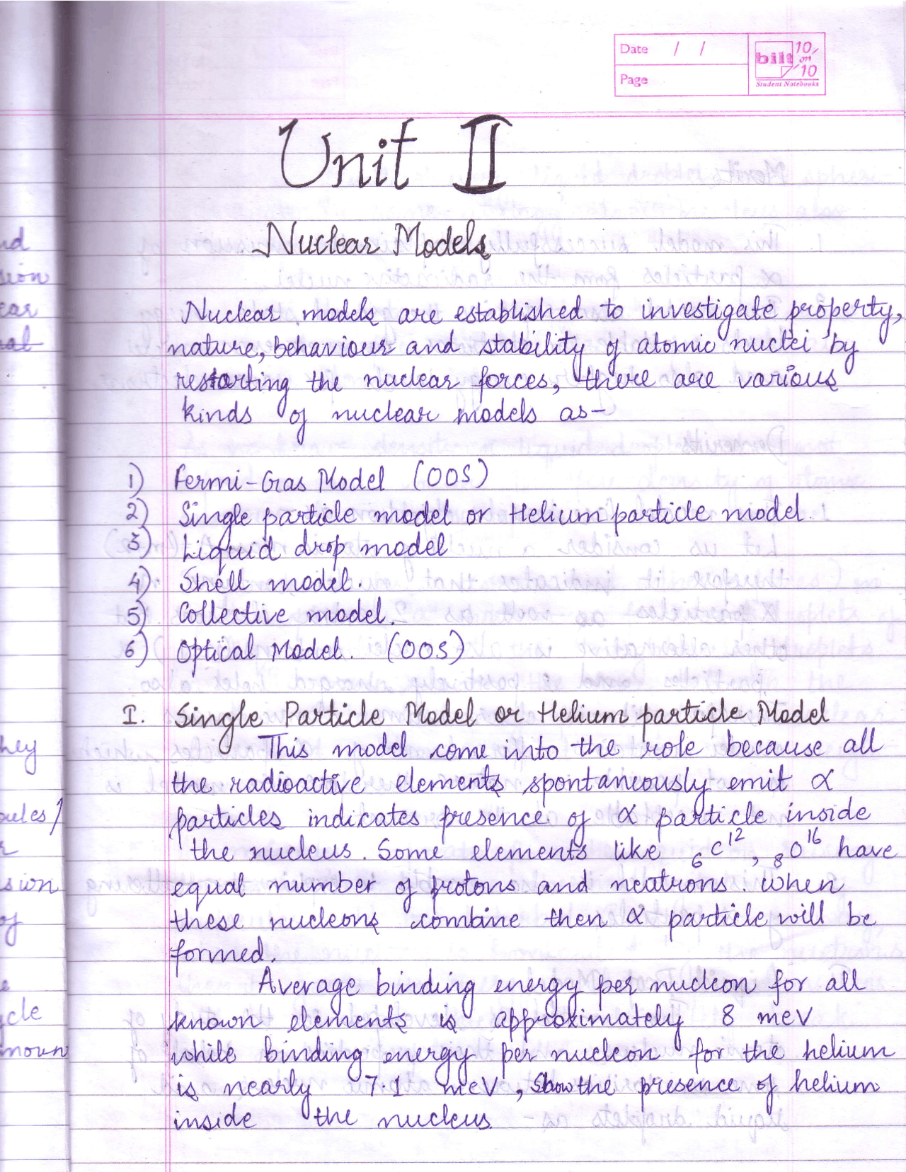 Physics Helium Model Notes Docsity