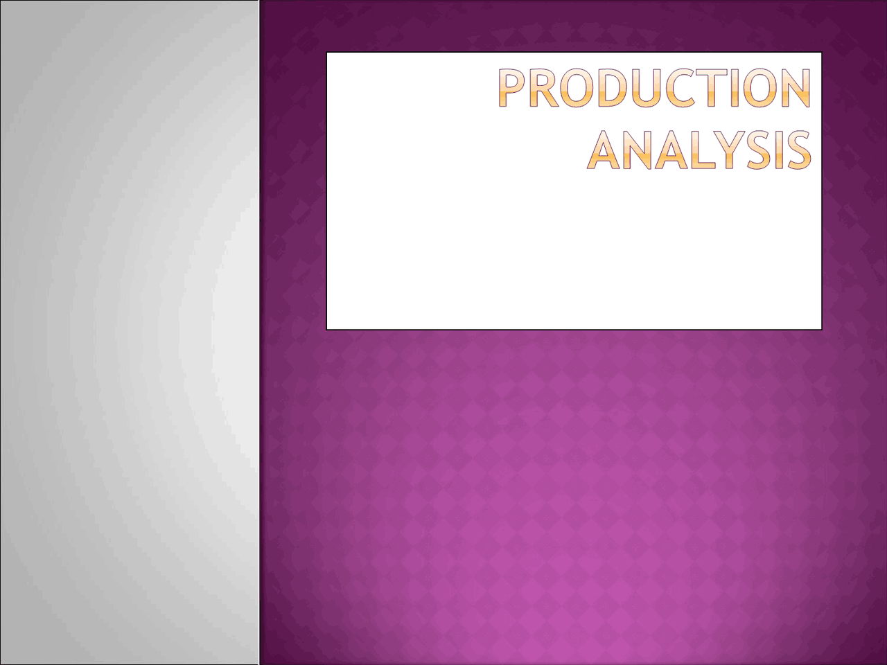 Production Analysis - Lecture - Economics - Prof. Agarwalla - Docsity