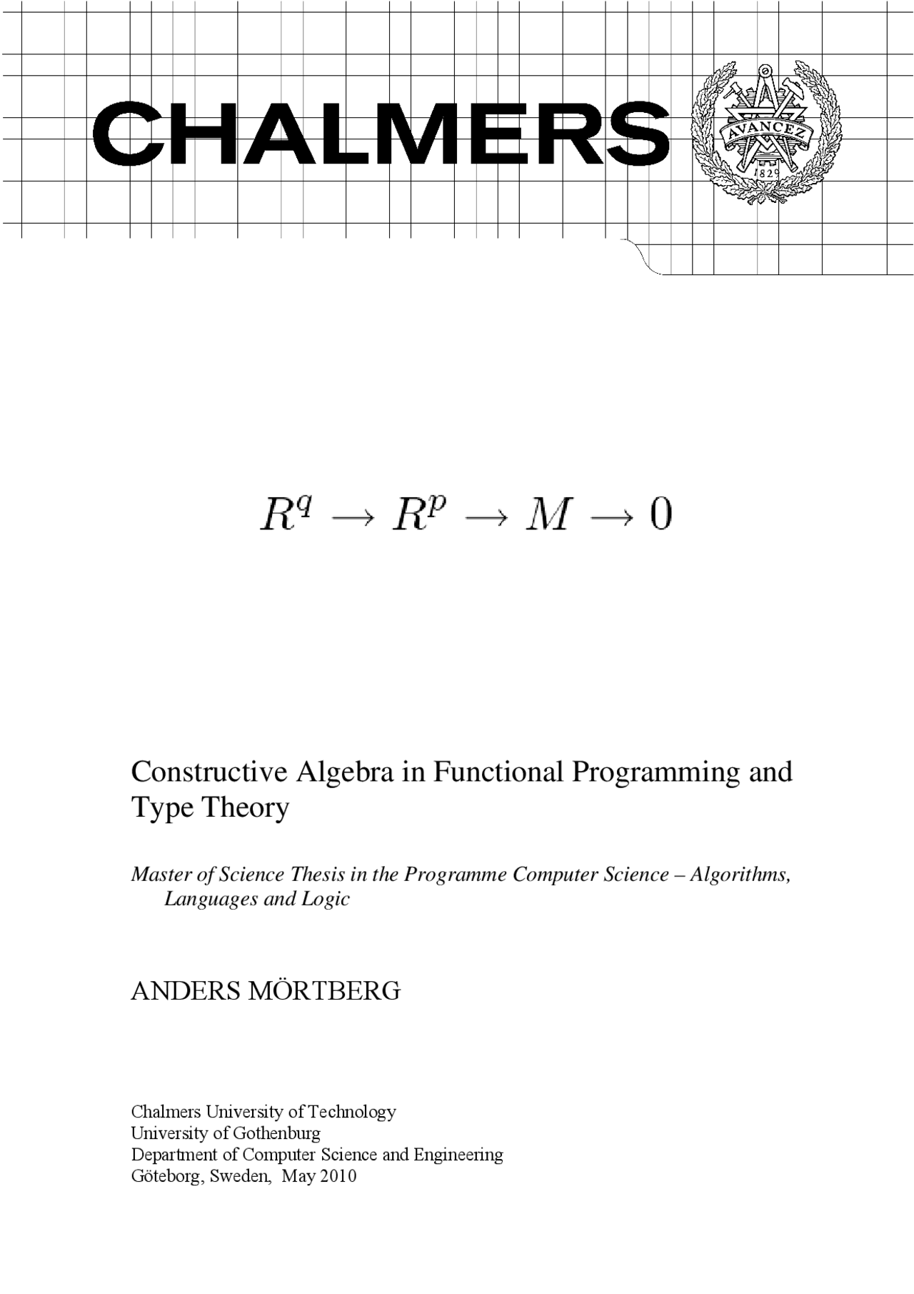 Constructive Algebra Lecture Slides Mathematics Prof Nicola