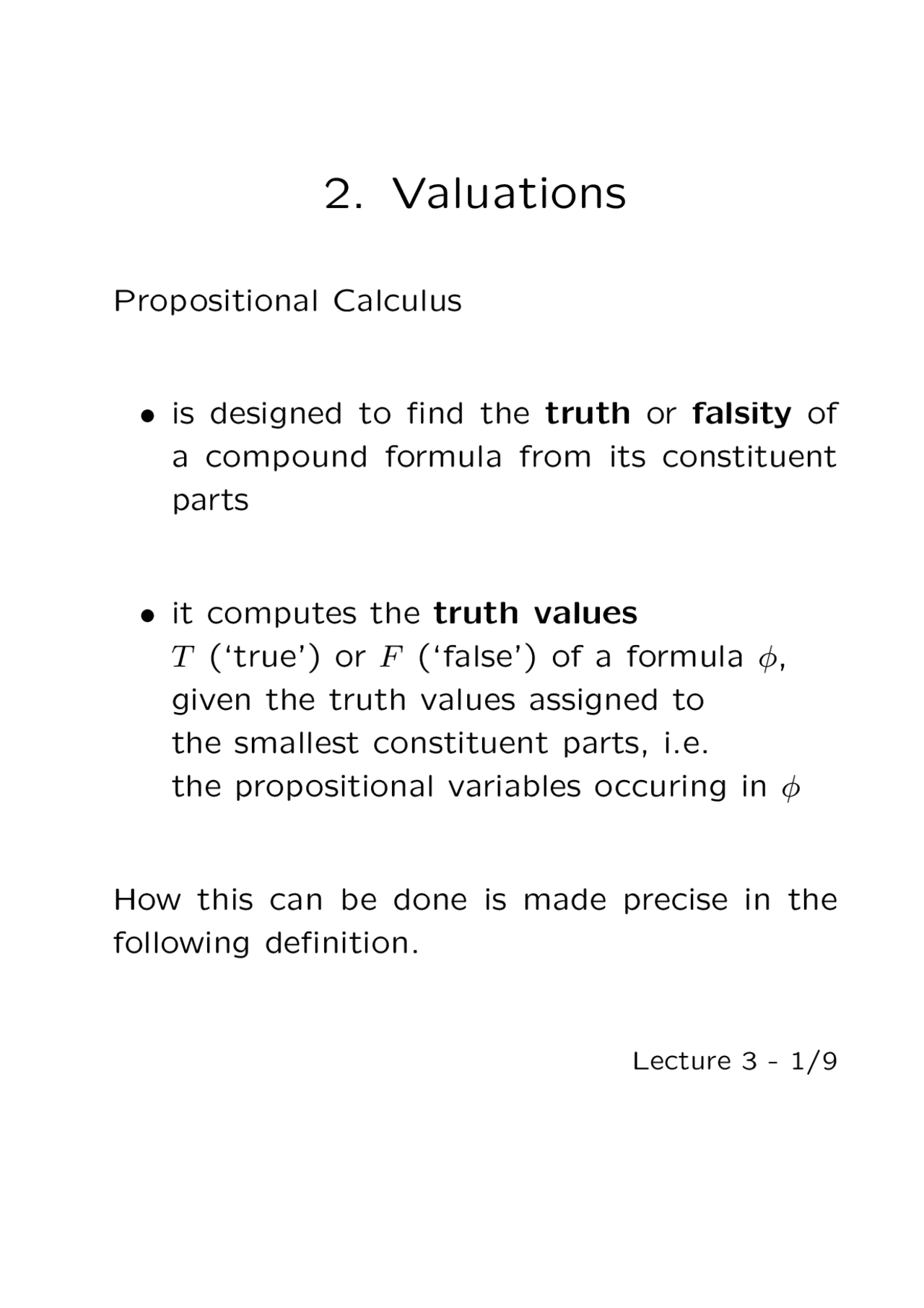 Valuations Lecture Notes Maths Docsity