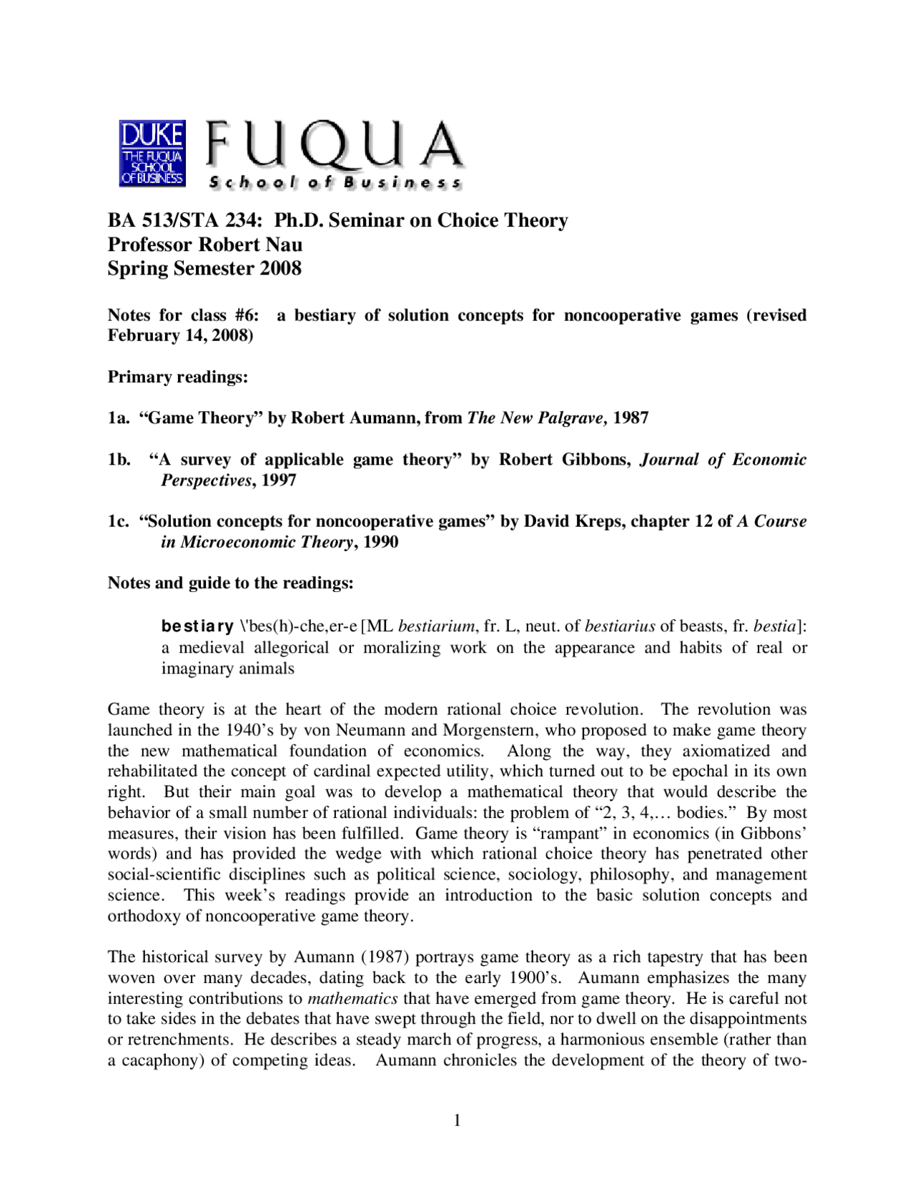 Choice Theory Lecture Notes Economics 4 Docsity