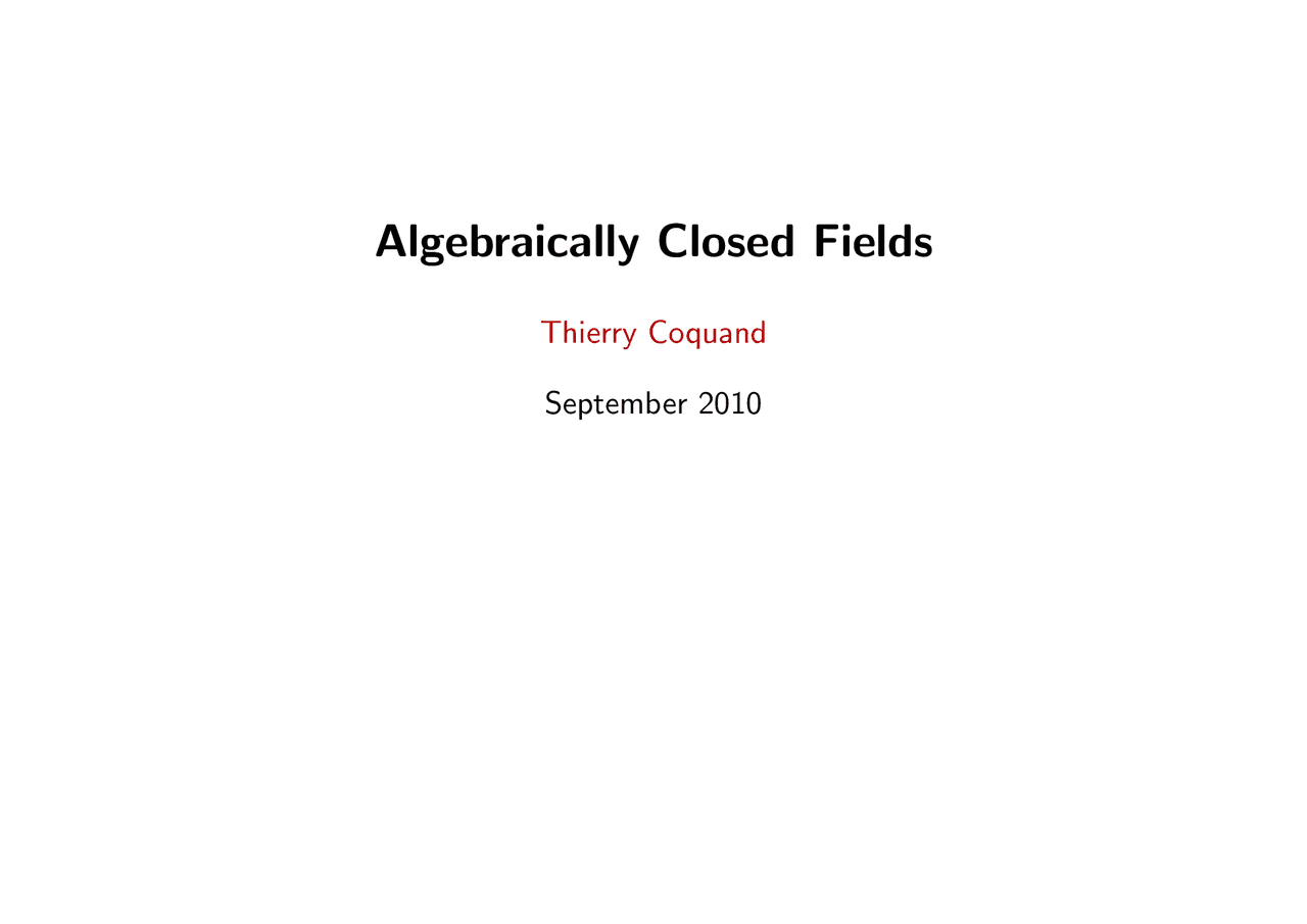 Constructive Algebra Lecture Slides Mathematics 4 Docsity