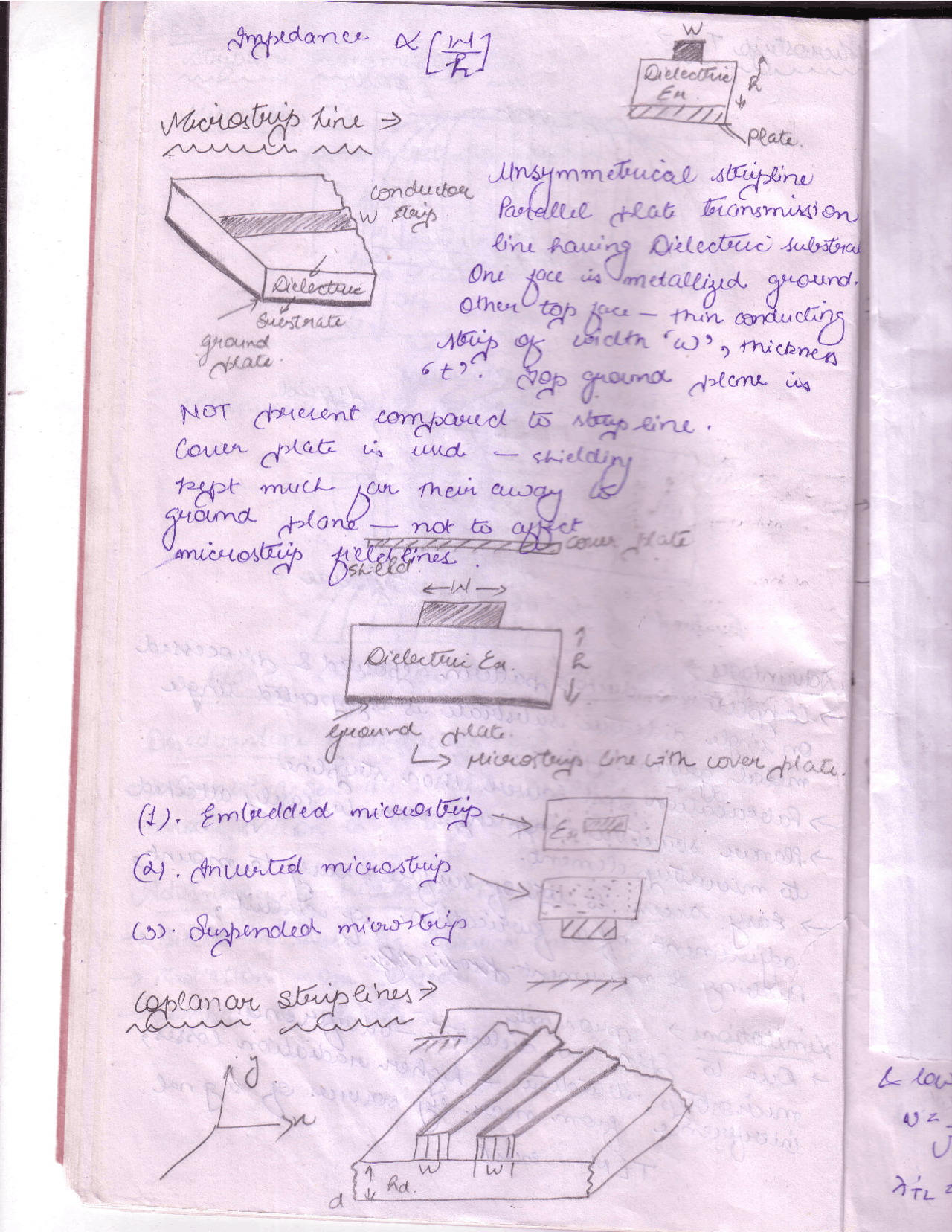 Microwave Engineering Micro Stripline Notes Docsity