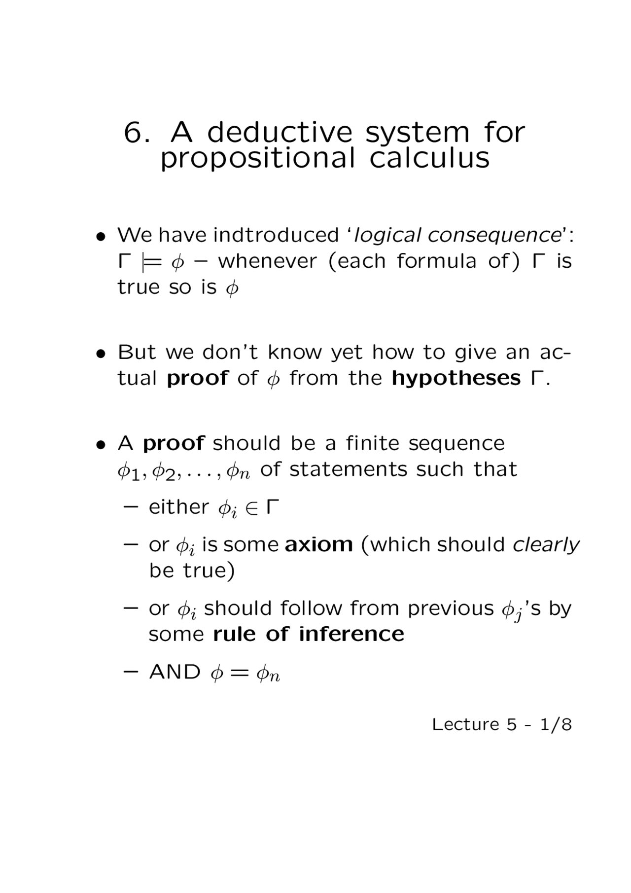 Deductive System Lecture Notes Maths Docsity