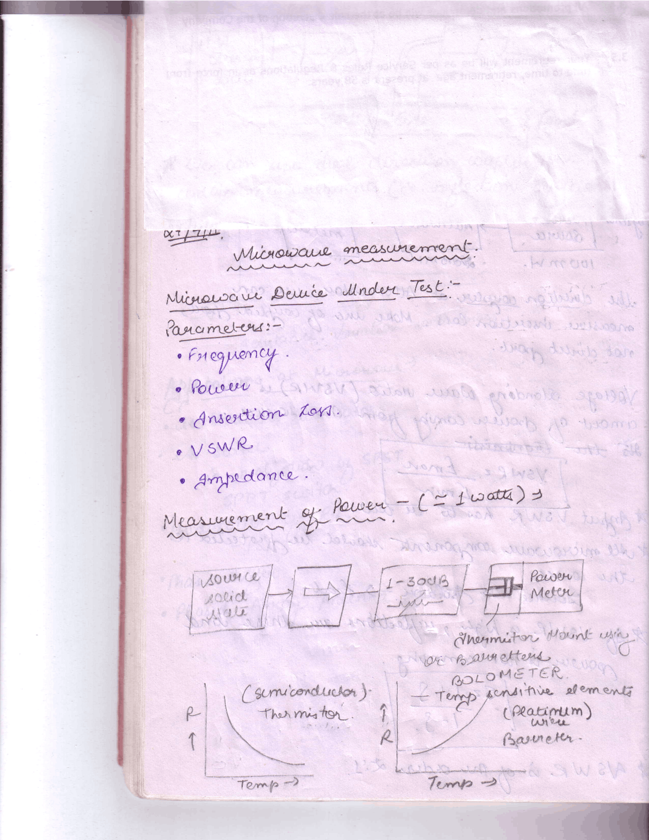 Microwave Engineering Power Measurement Notes Docsity