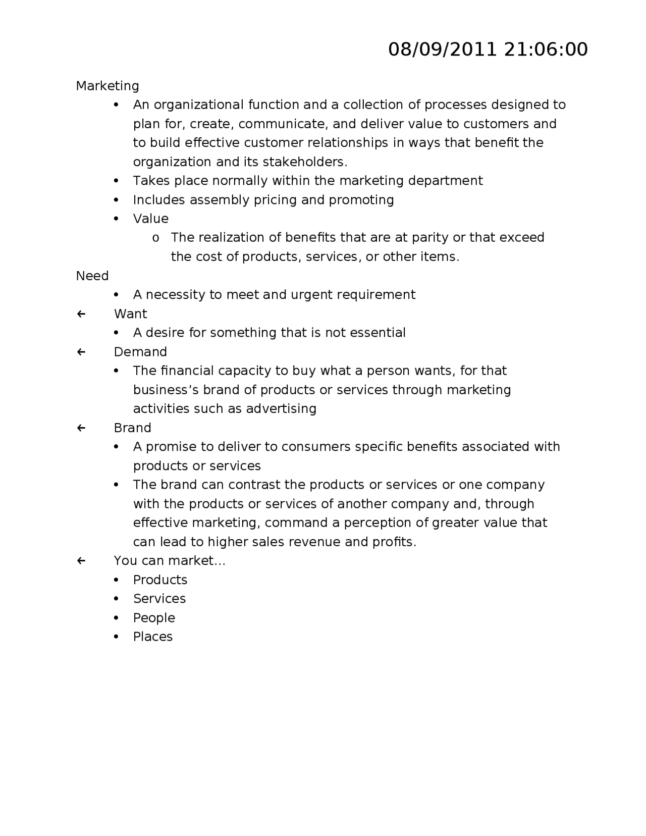 Marketing - Test #1 - Principles of Marketing | MKTG 3310 - Docsity