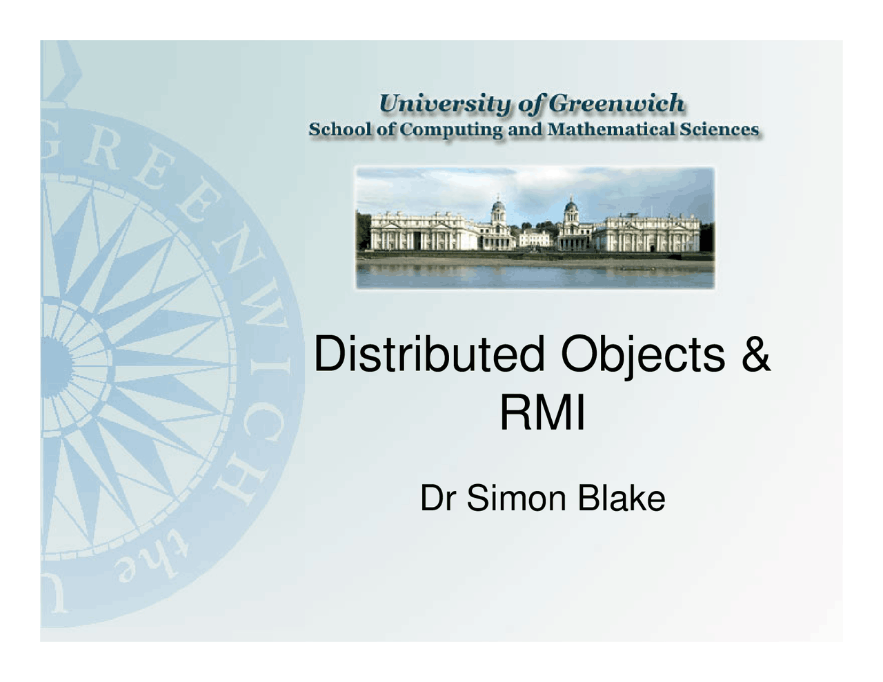 Distributed Information Systems Lecture 6 Distributed Objects And Rmi 2473
