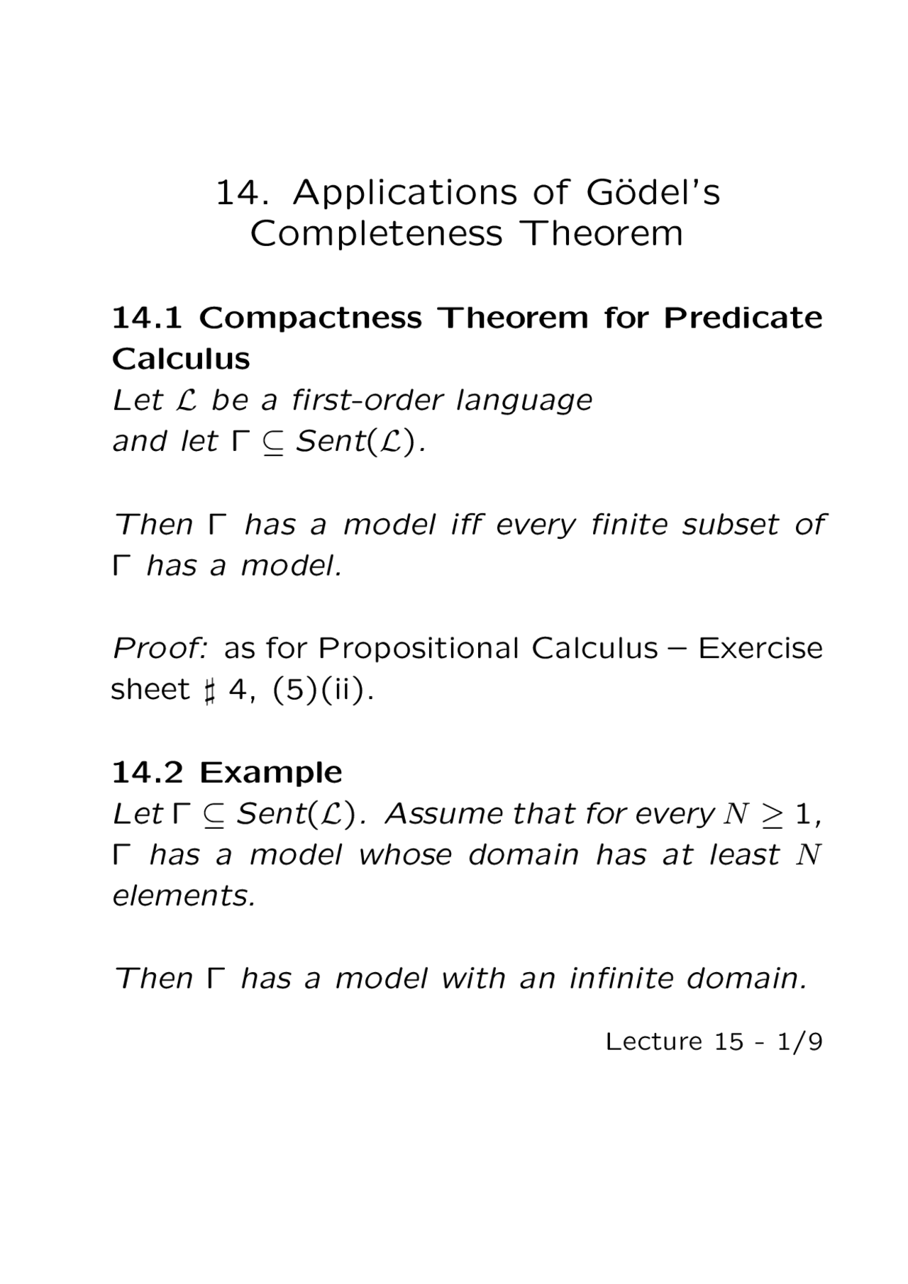 Godel's Theorem, Lecture Notes- Maths | Study notes Mathematics | Docsity