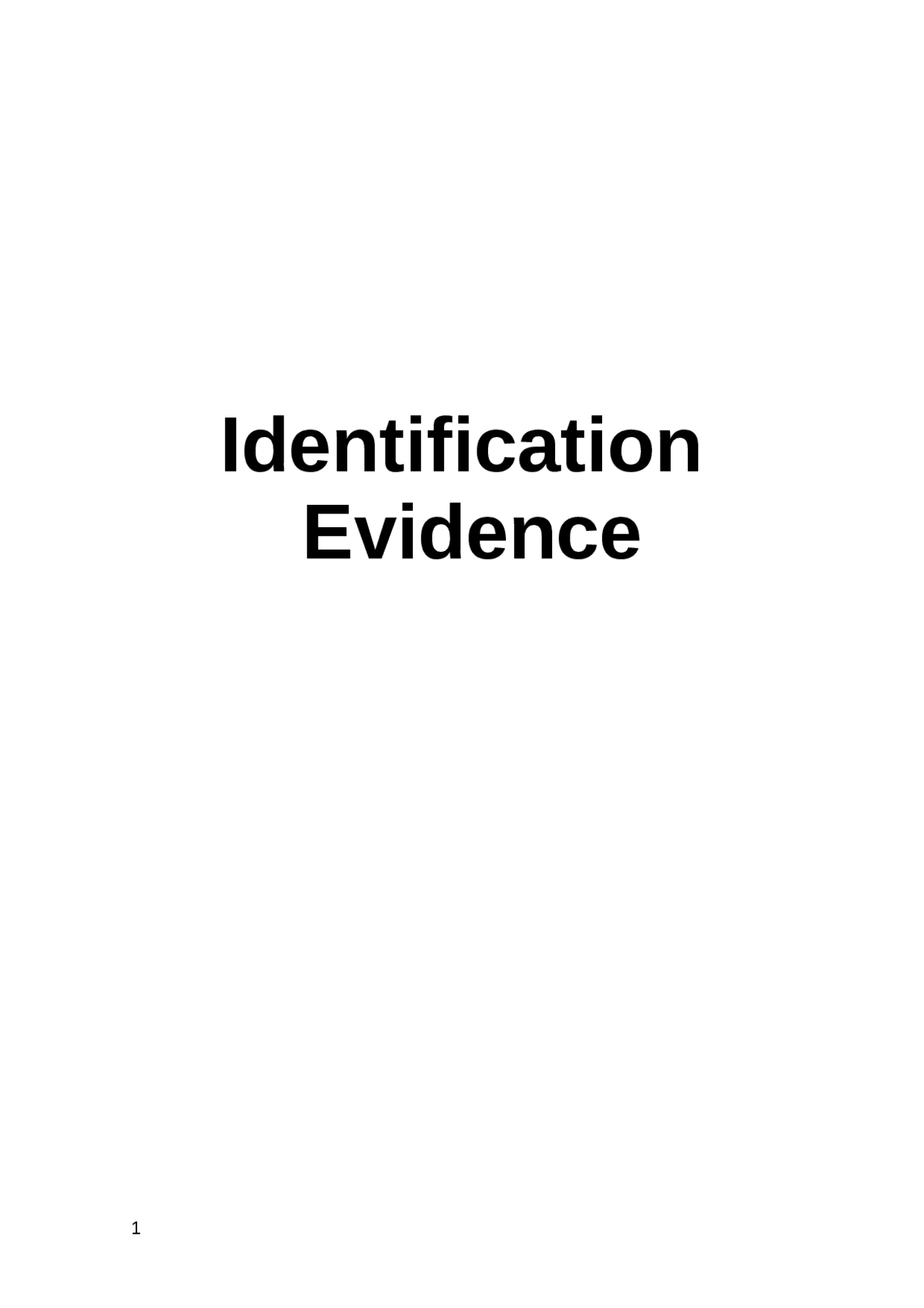 Law of Evidence - Lecture - Identification Evidence - Docsity