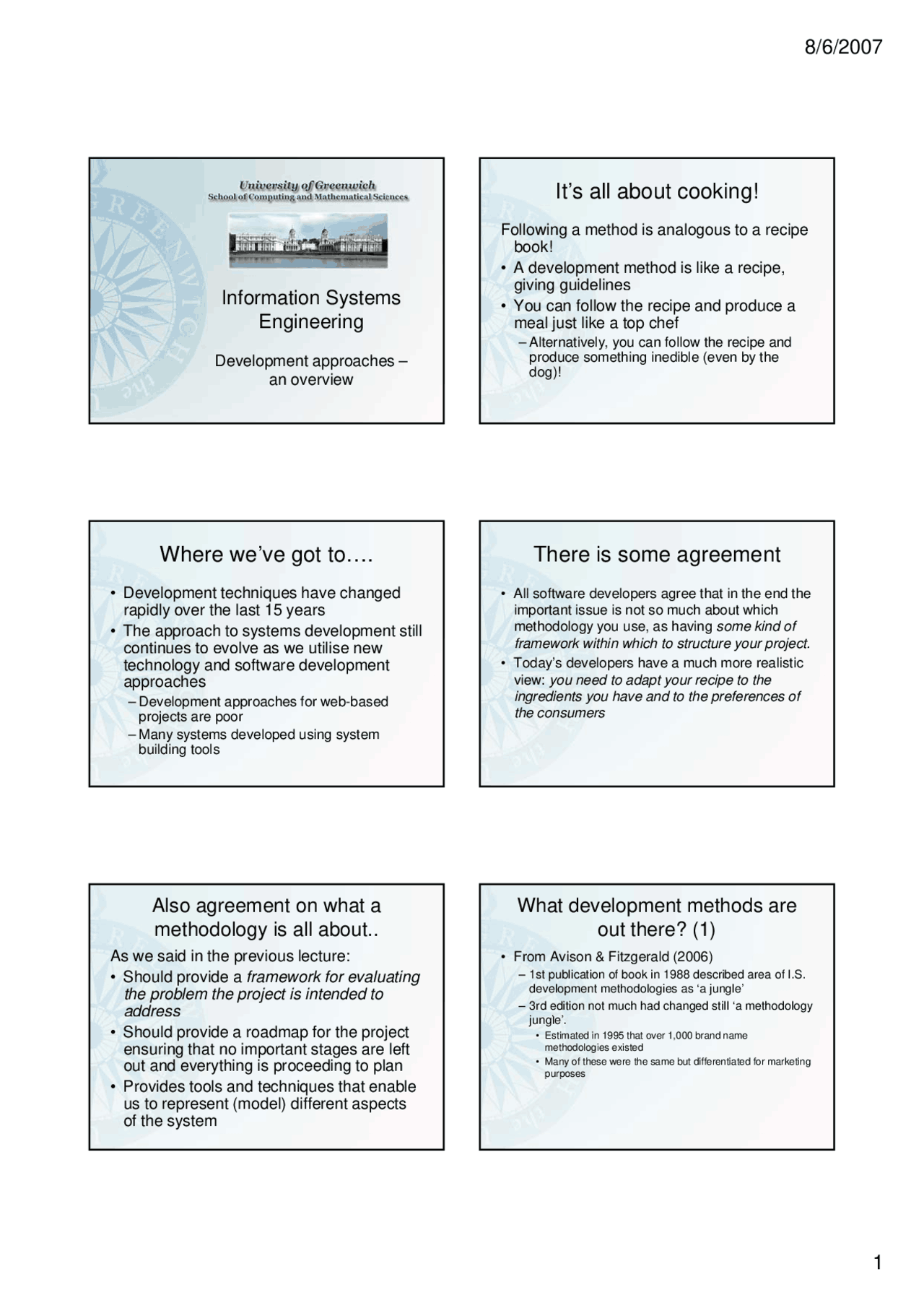 Information Systems Engieneering Lecture 5 Methods Docsity
