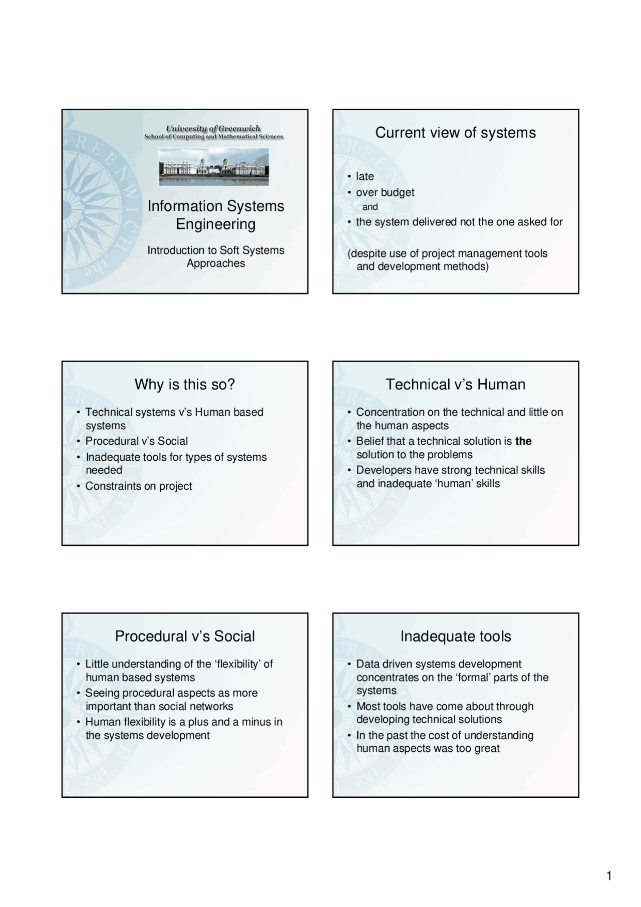 Information Systems Engieneering Lecture 10 Introduction To Soft Approaches Docsity