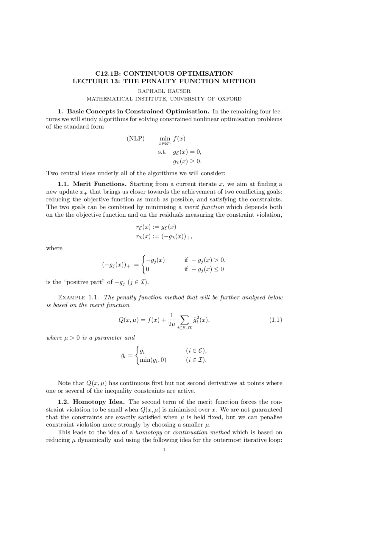 Penalty Function Method, Lecture Notes - Mathematics - | Study notes ...