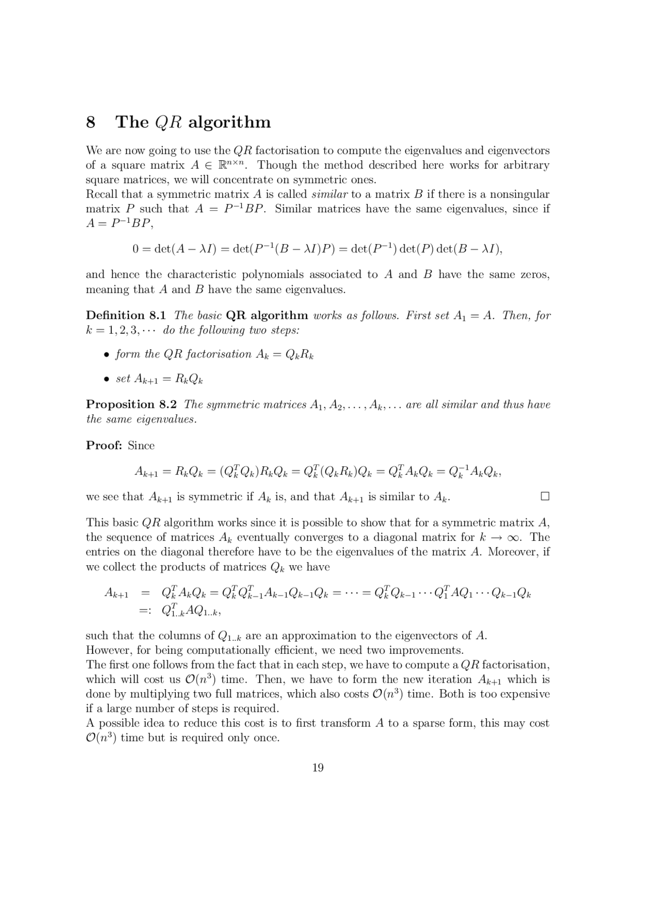Numerical Linear Algebra Lecture Notes Mathematics 3 Docsity