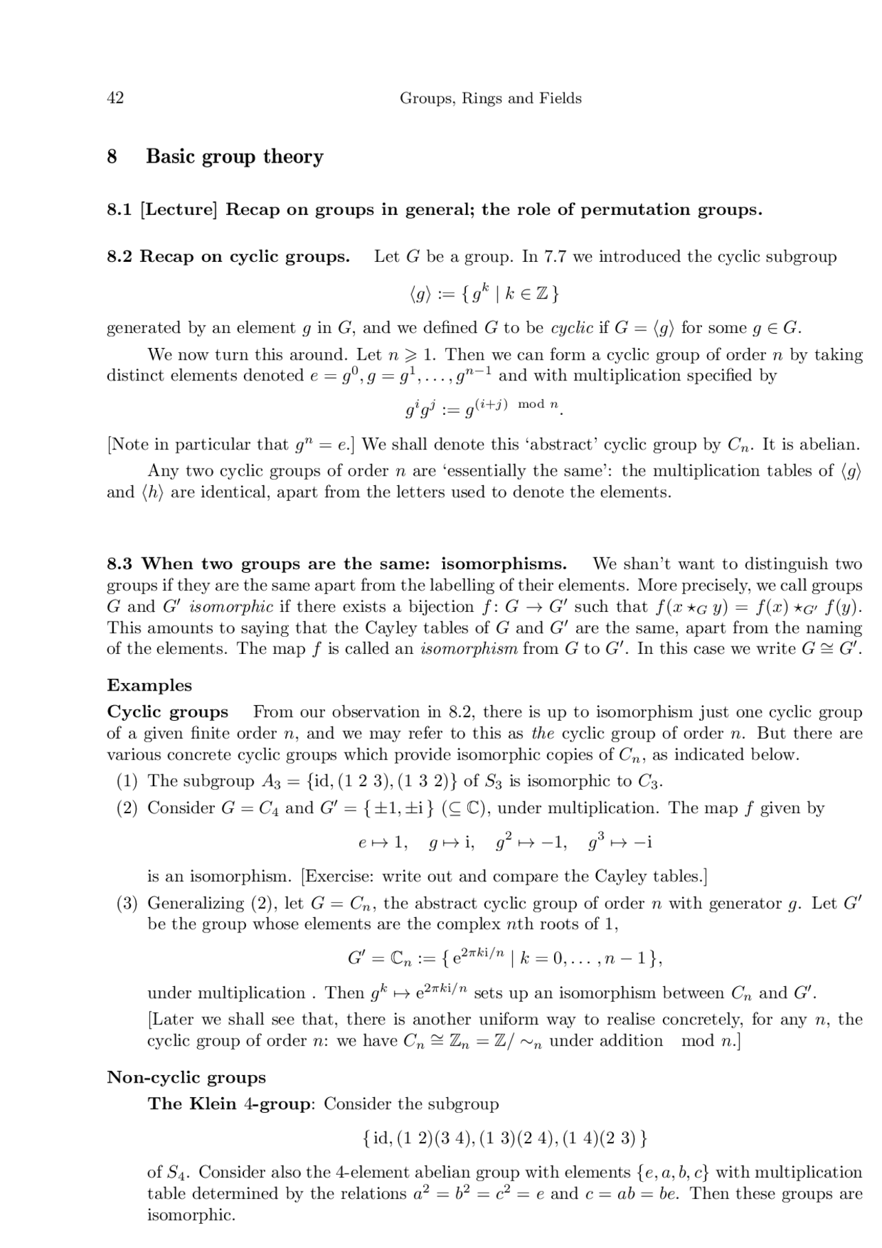 Groups, Rings and Field, Lecture Notes - Mathematics - 6 | Study notes ...