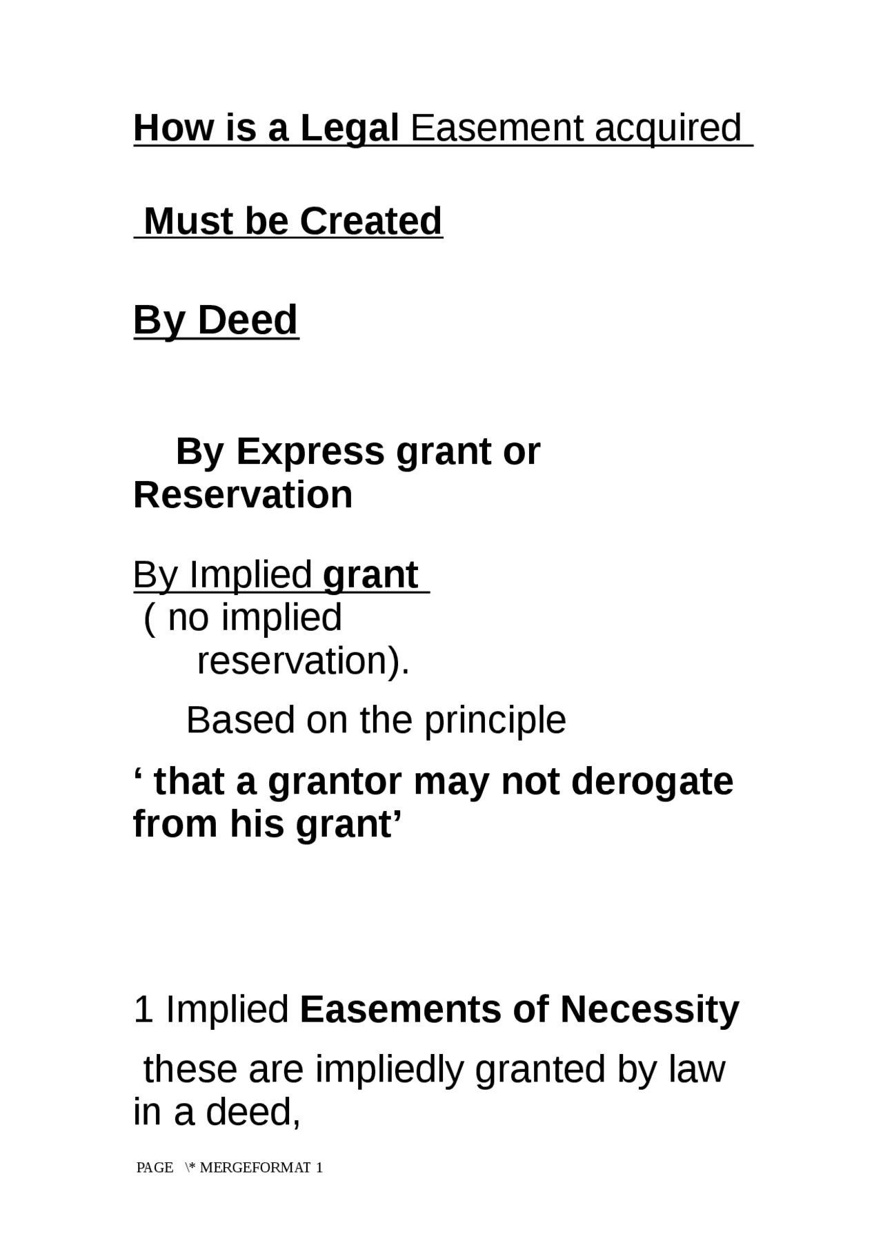 derogation from grant