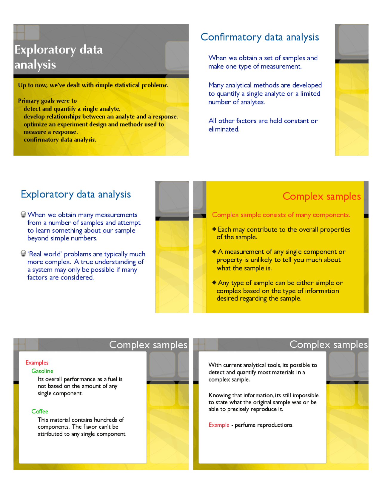 Chemometric Exploration Lecture Notes Physics Docsity