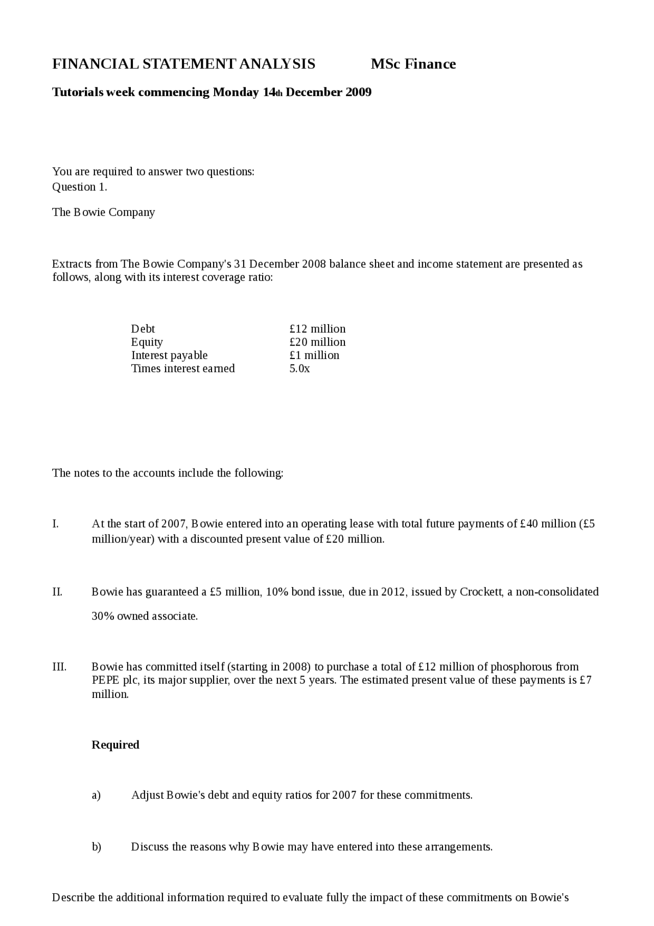 Finance Tutorial 5 9 Docsity