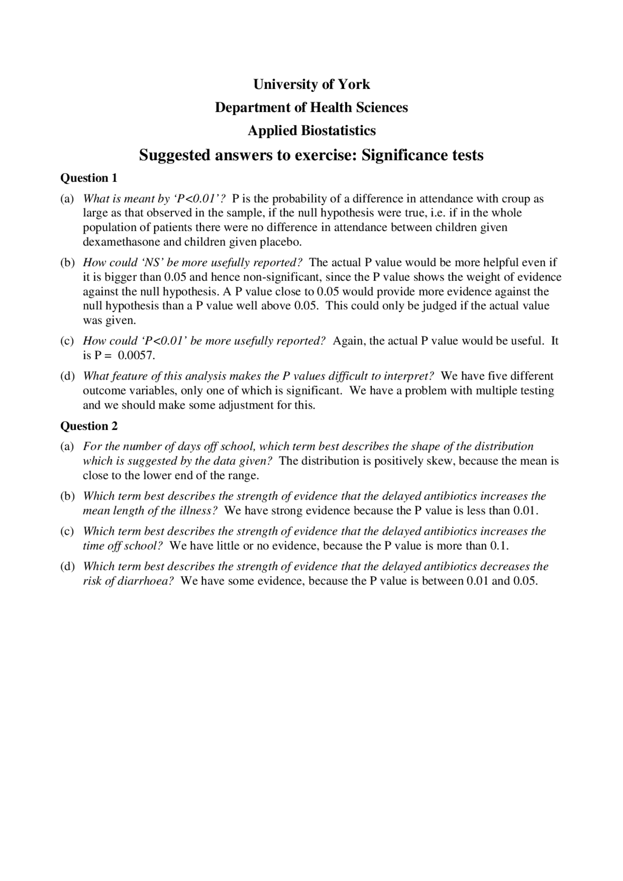 Applied Biostatistics Exercisess Solution Mathematics 3