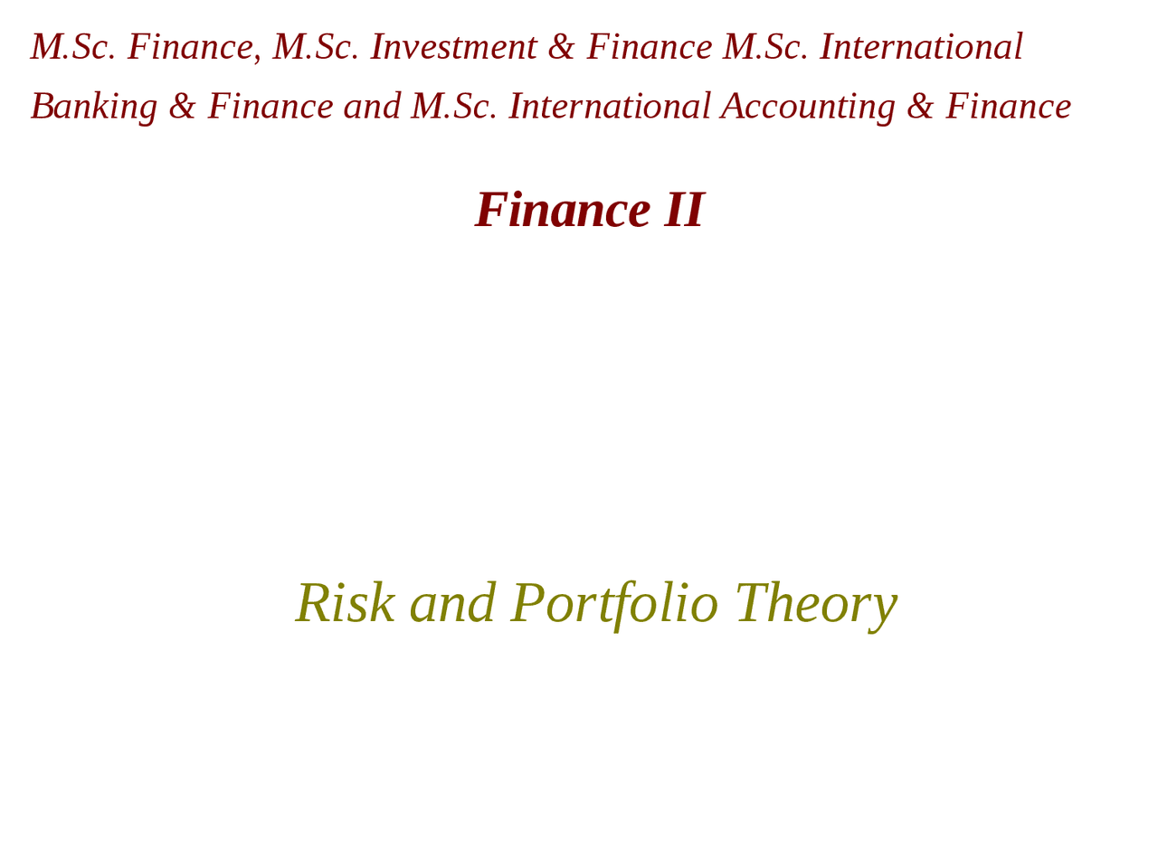 Finance Tutorial 5 13 Docsity