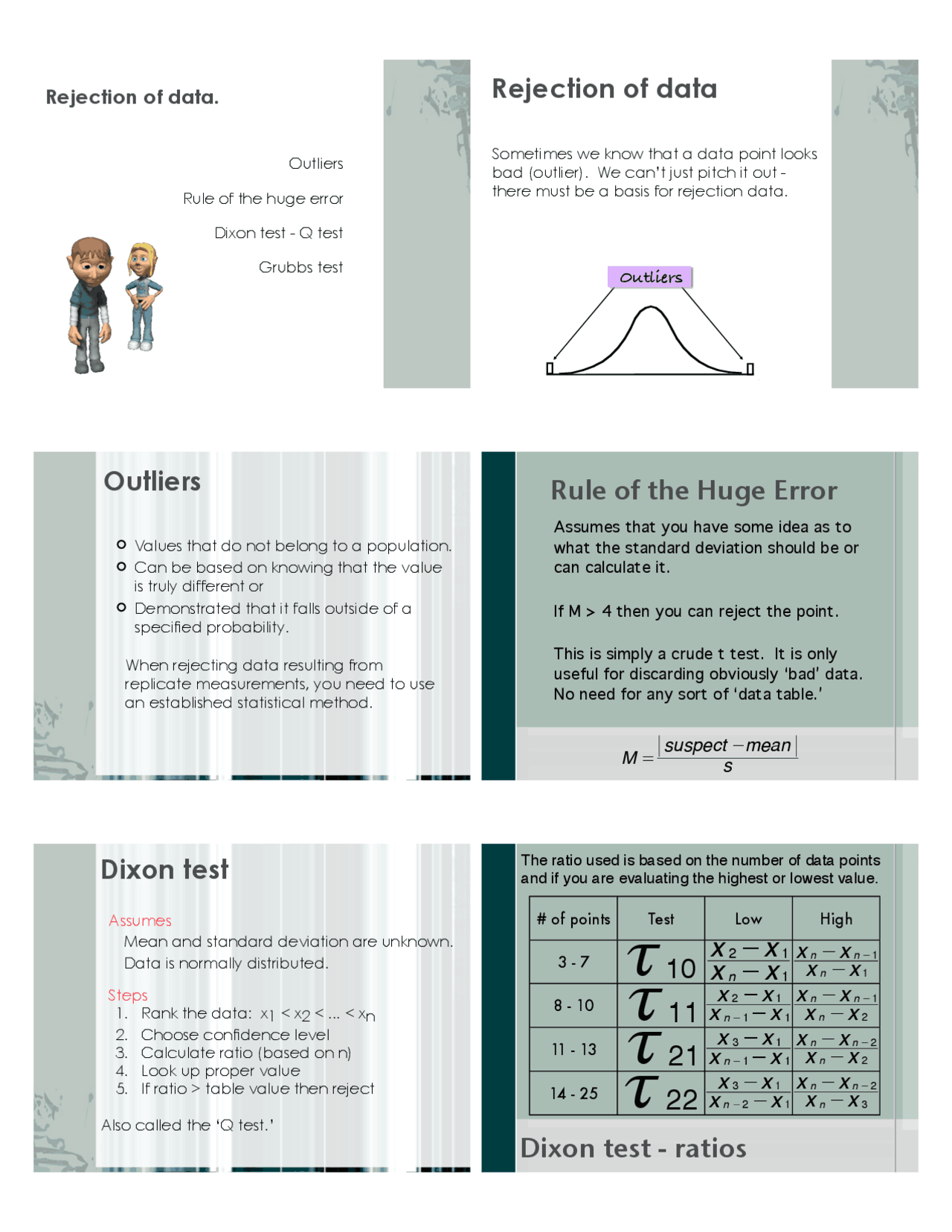 Chemometric Rejection Of Data Lecture Notes Physics Docsity