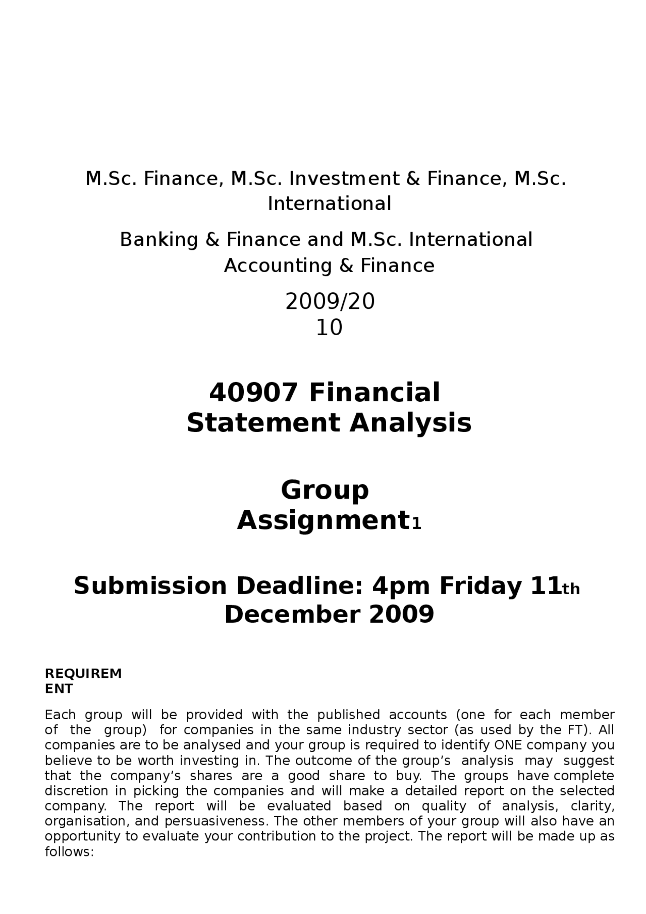 Finance Tutorial 5 46 Docsity
