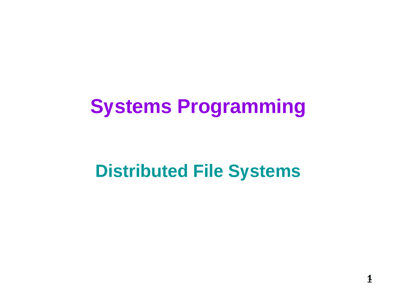 Systems Programming Lec8 - Distributed File Services | Study notes ...