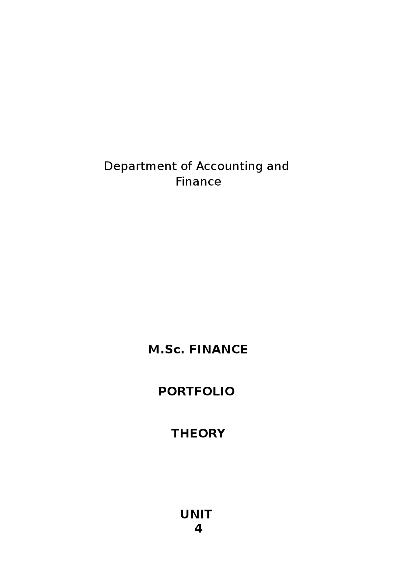 Finance Tutorial 5 20 Docsity