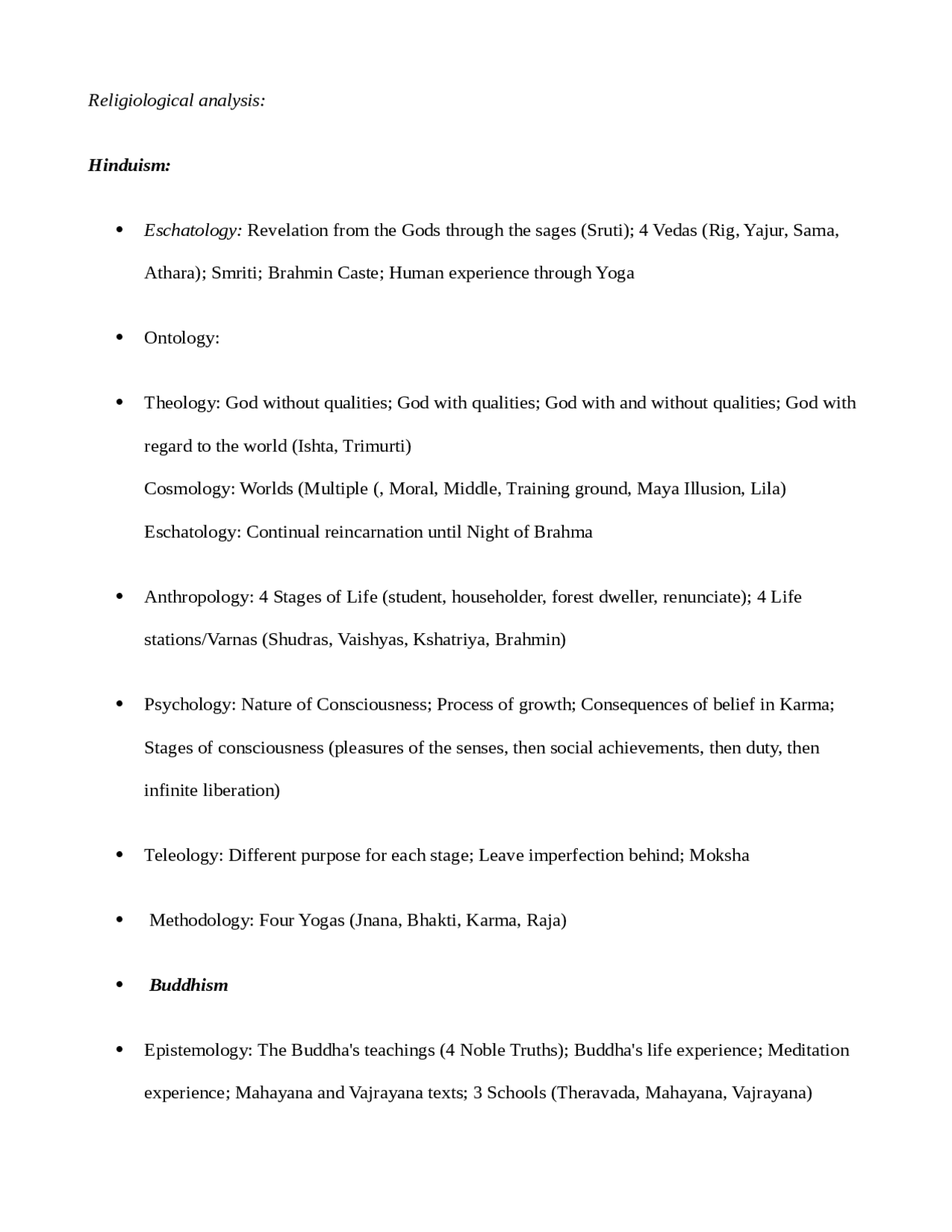 Religion Logical Analysis - Lecture Notes | RELI 1006 - Docsity