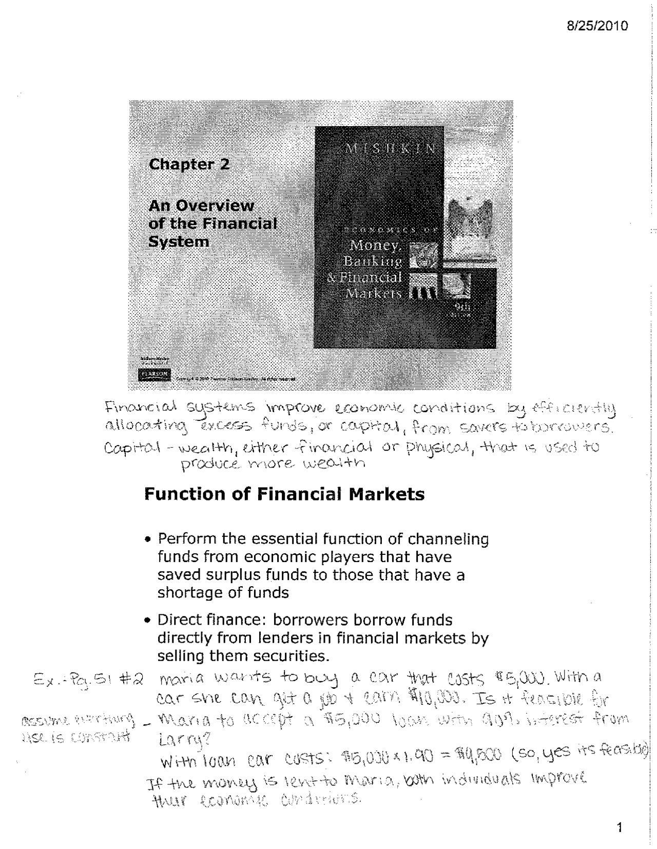 Overview Of Financial System Lecture Slides Econ 2035 Docsity