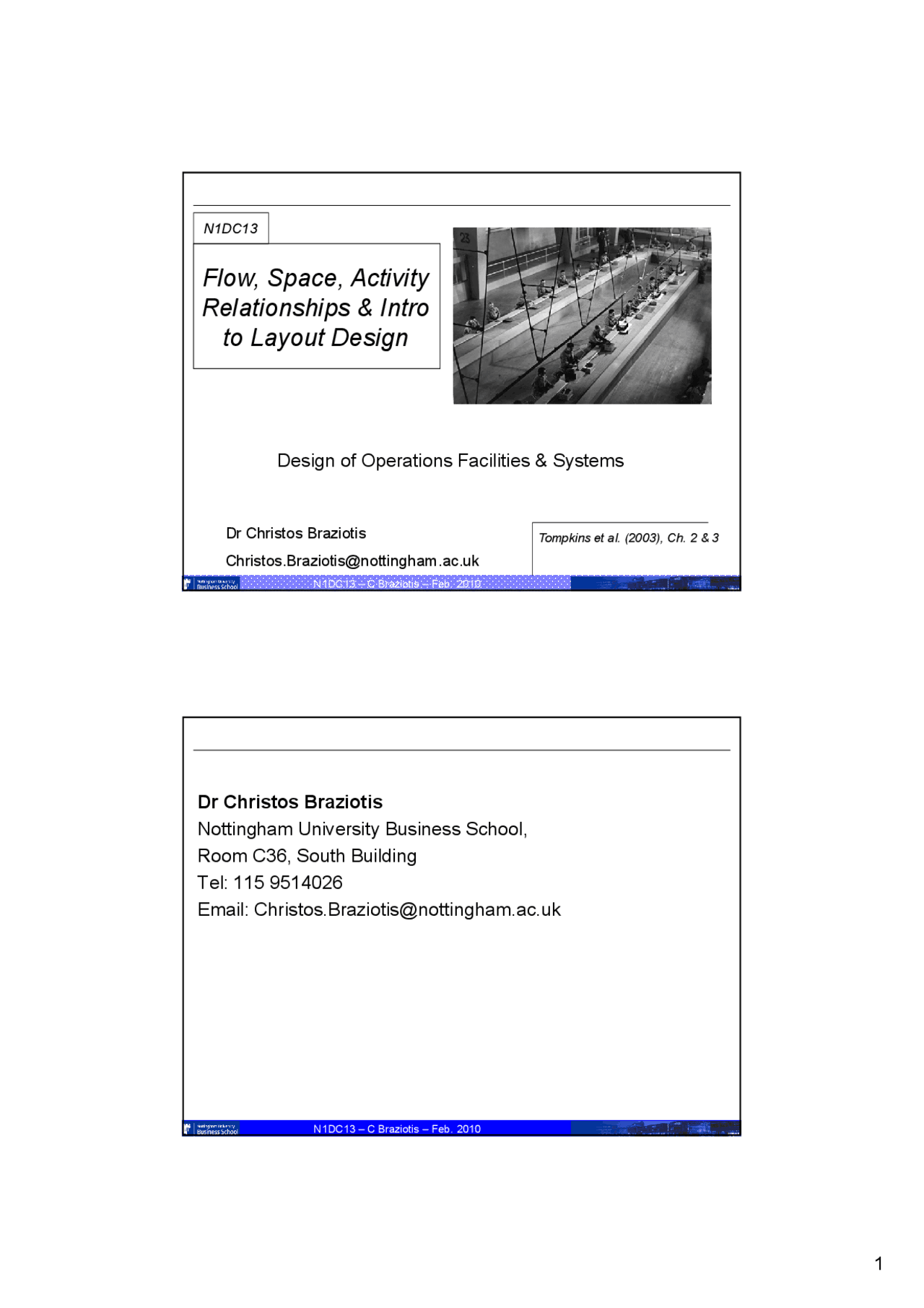 Design Layout Lecture Design Of Operations Facilities And Systems