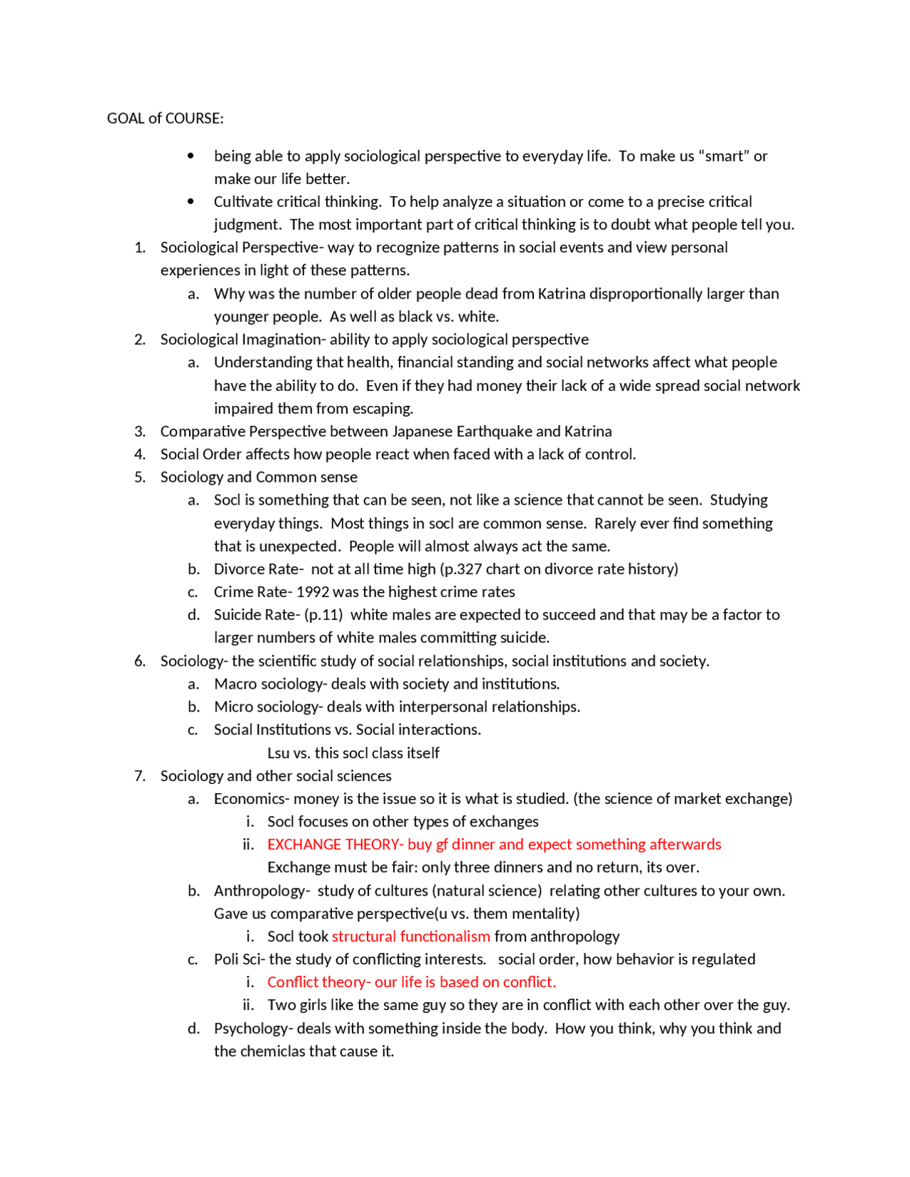 Notes For Introductory Sociology Socl 2001 Docsity