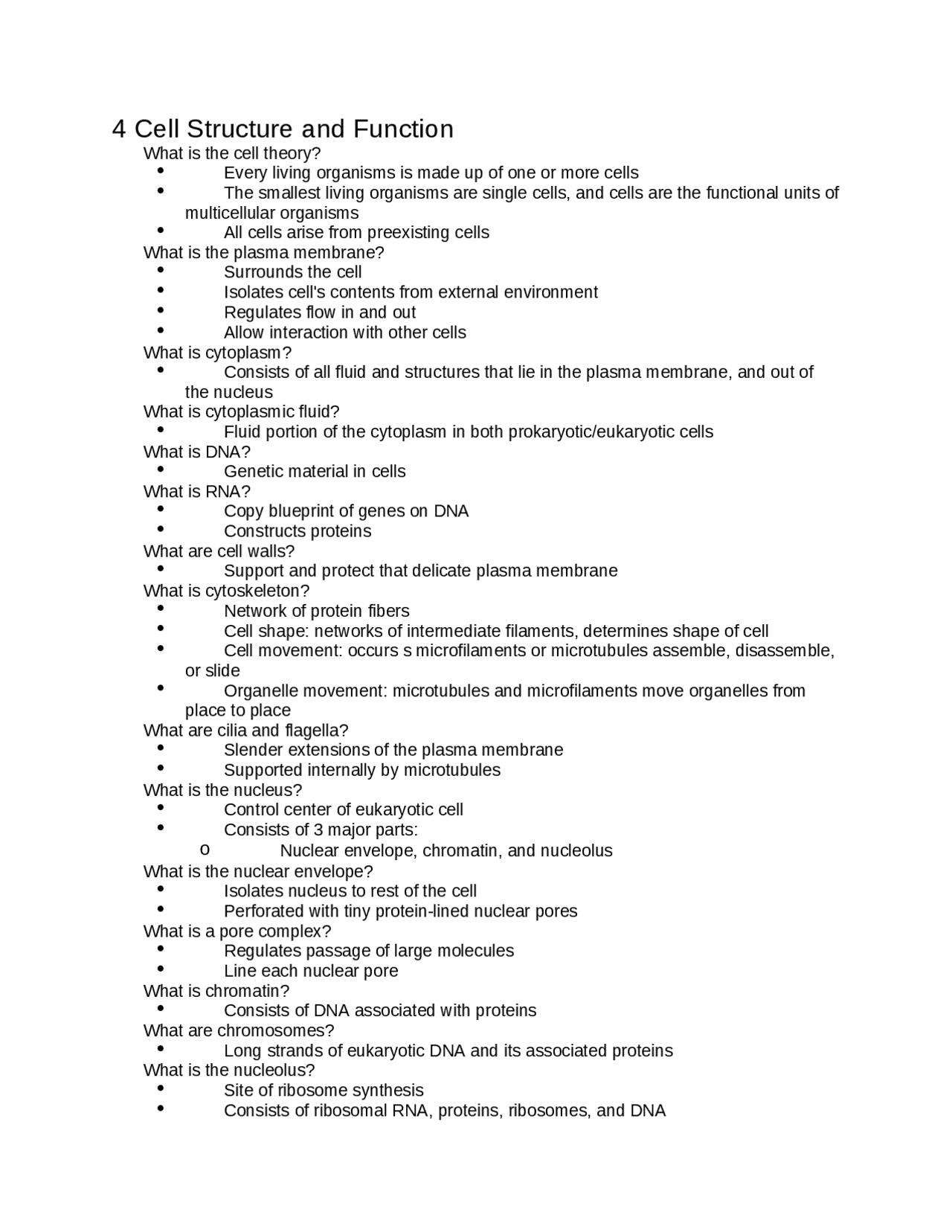 4 Cell Structure And Function General Biology Biol 1005 Docsity