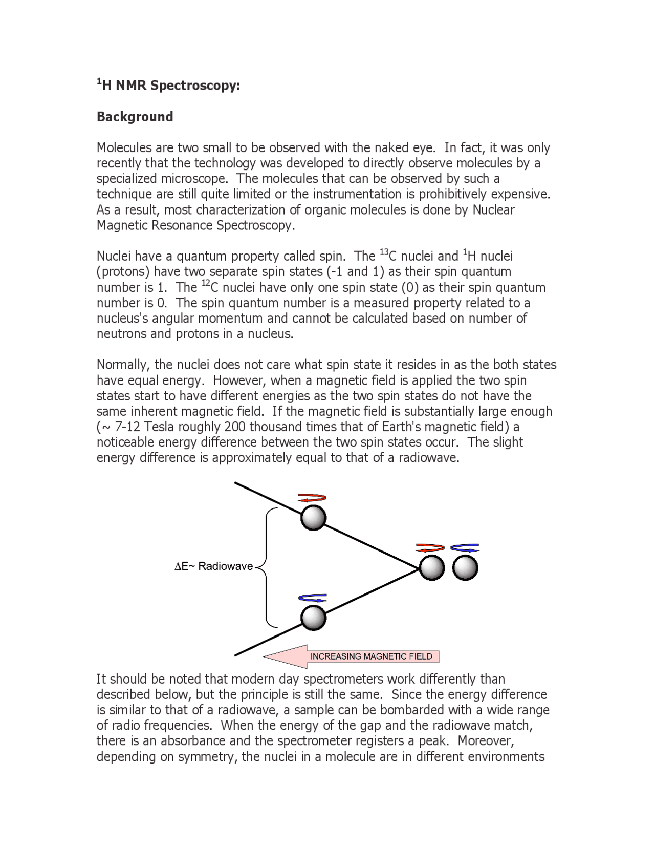 Lecture Notes On H Nmr Spectroscopy Introductory Organic Chemistry