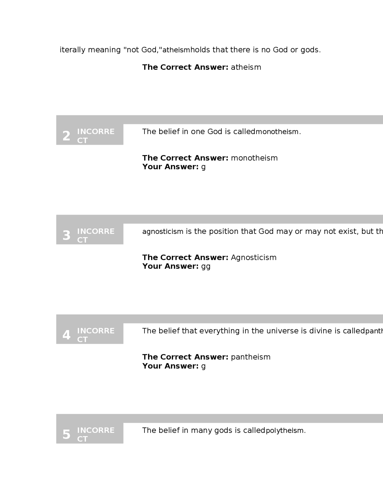 Quiz 1 with Solution for Introduction to Religion | REL 101 - Docsity