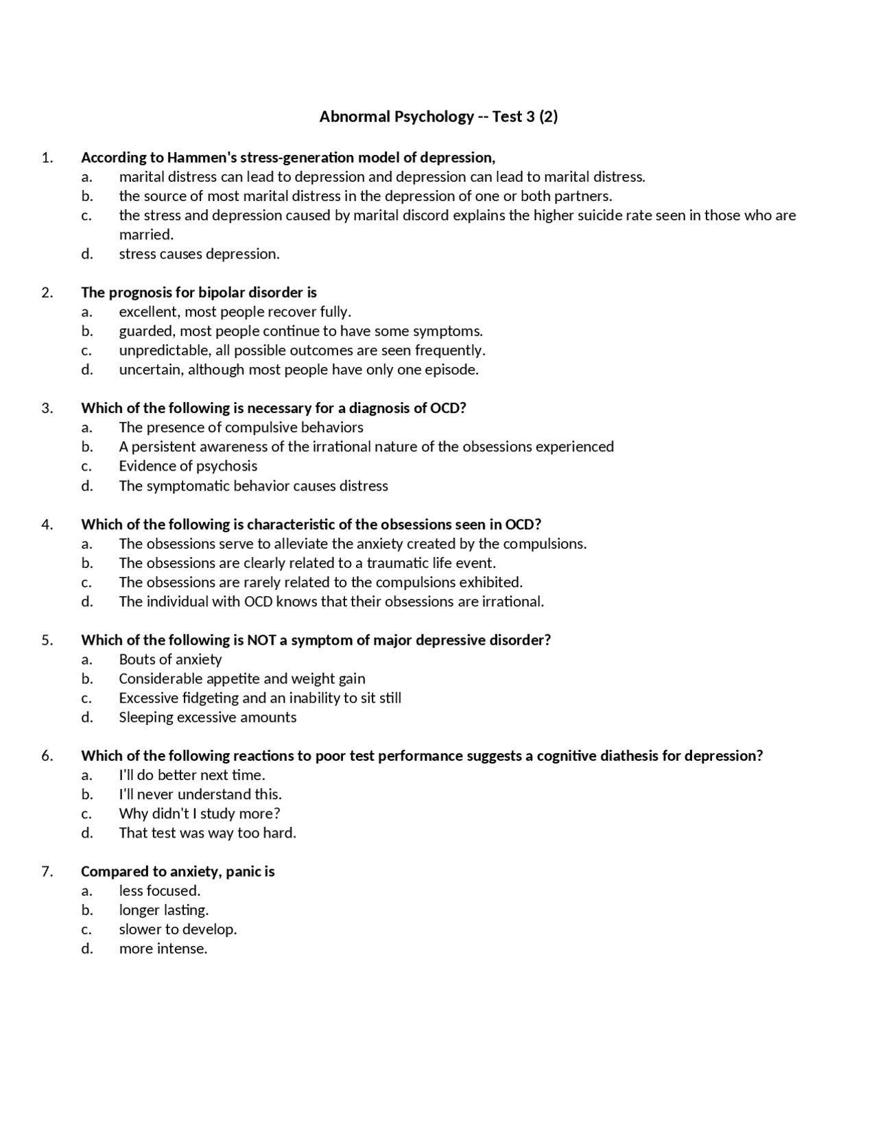 Exam 3: Animal Psychology - 40 Questions with Answers | PSYC 3230 - Docsity