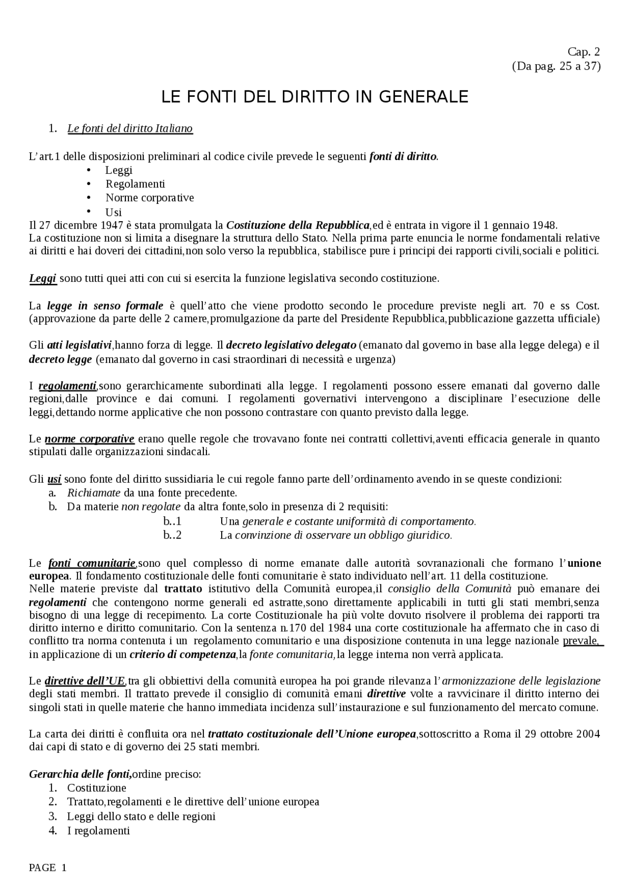Riassunto Manuale Diritto Civile Zatti Cap 2 Docsity