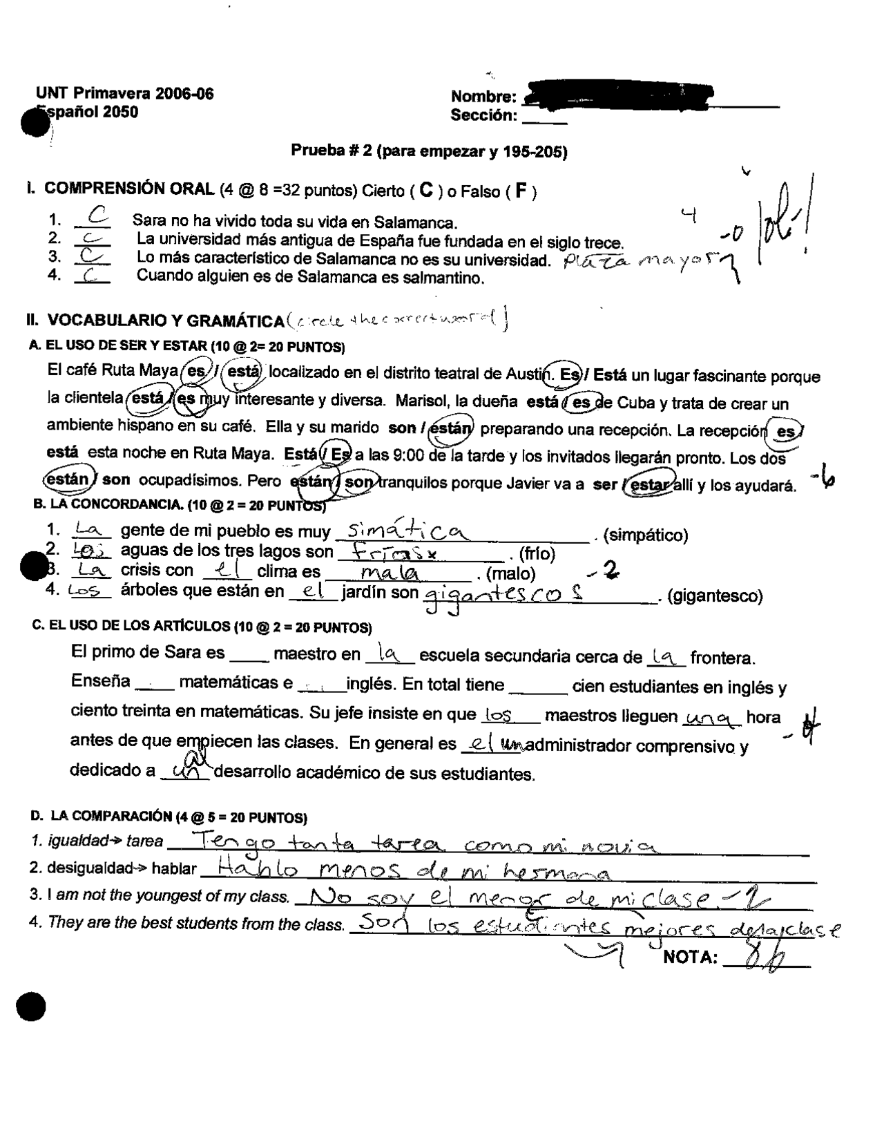 Quiz 2 Questions with Solution - Intermediate Spanish | SPAN 2050 ...