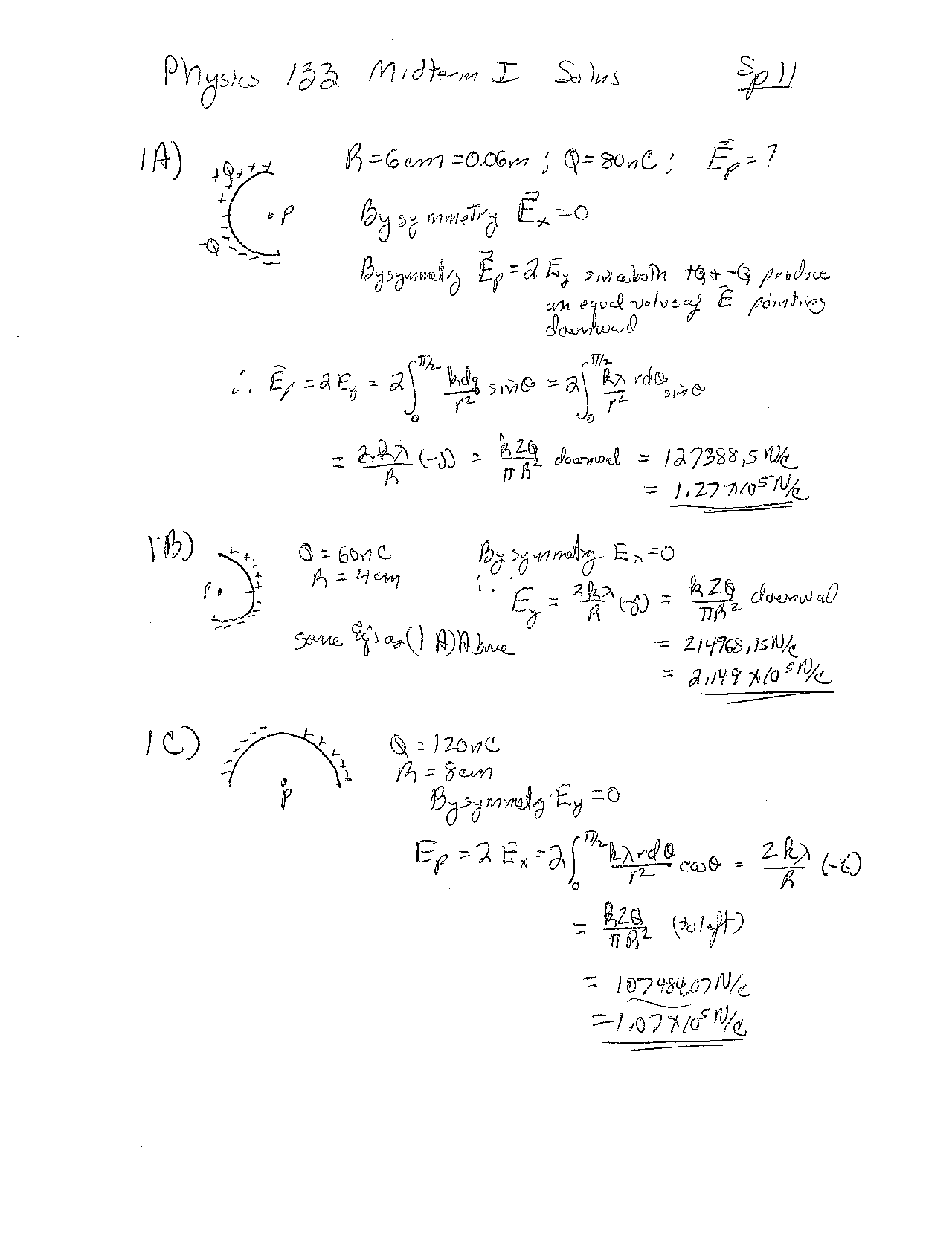 Midterm Exam One Solved General Physics Phy 133 Docsity
