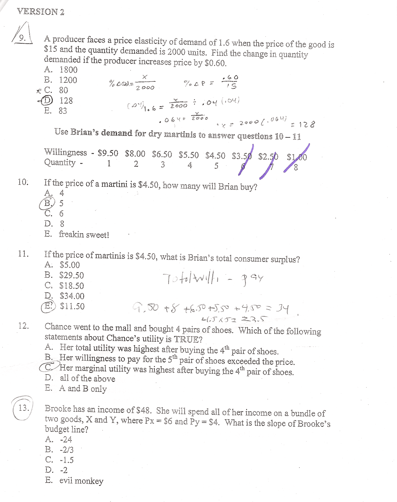 Principle Of Microeconomics Exam Solution Econ 2020 Docsity