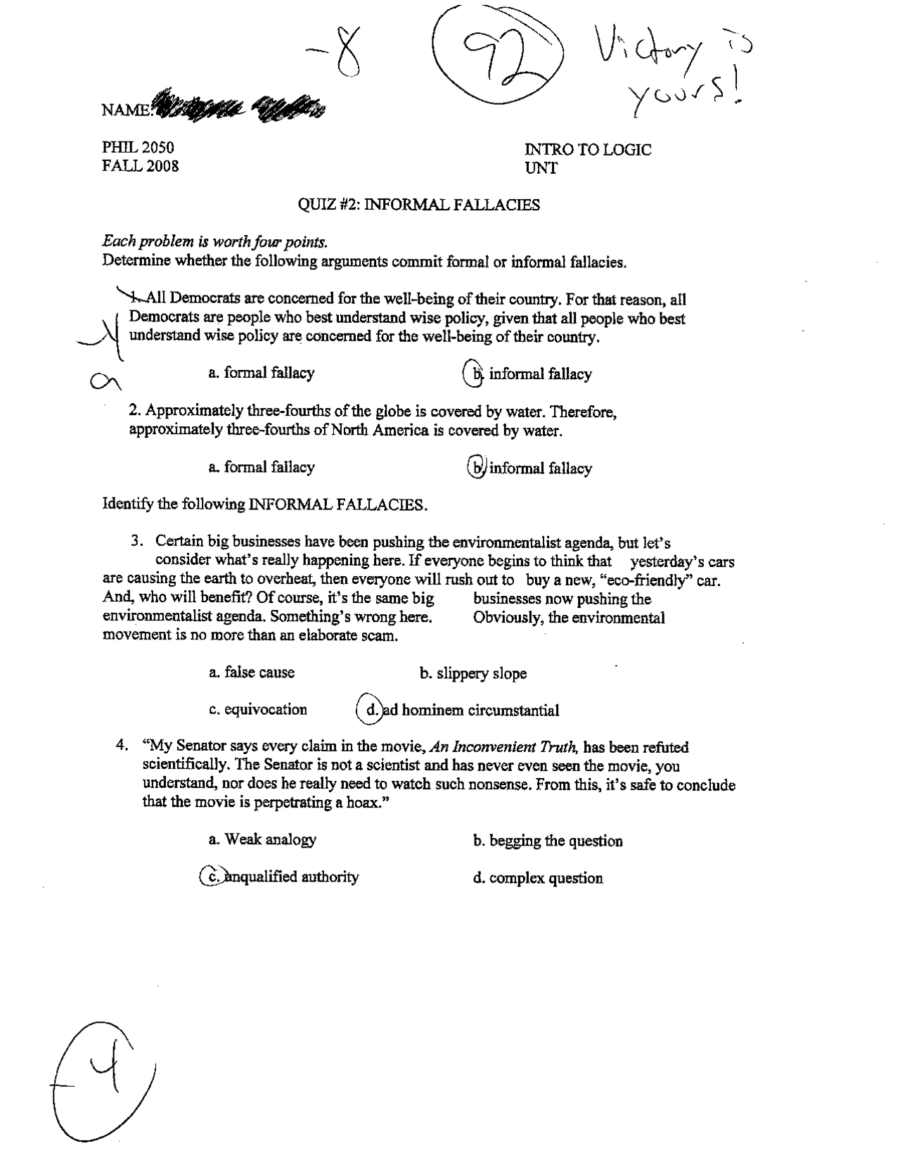 Introduction To Logic 25 Solved Mcqs Quiz 2 Phil 2050 Docsity