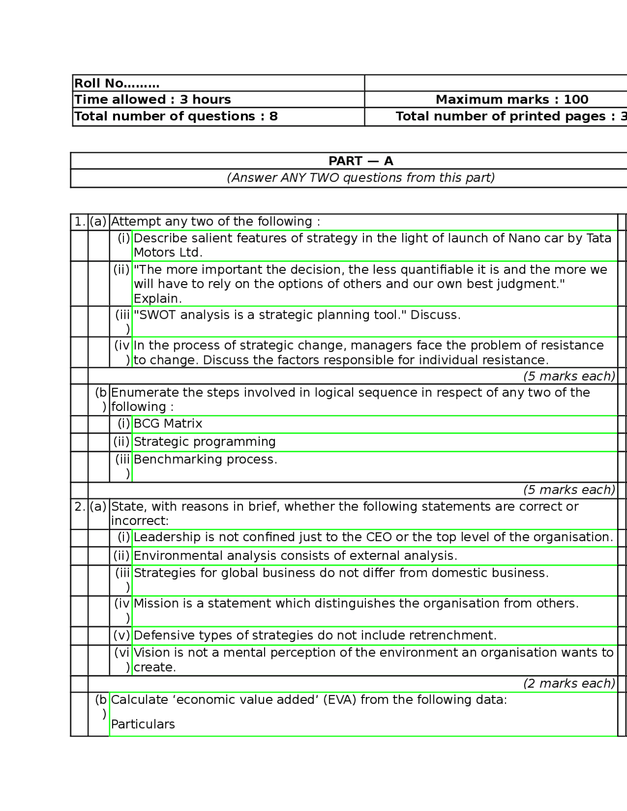Test Paper - Module III - Institute of Company Secretaries India ...