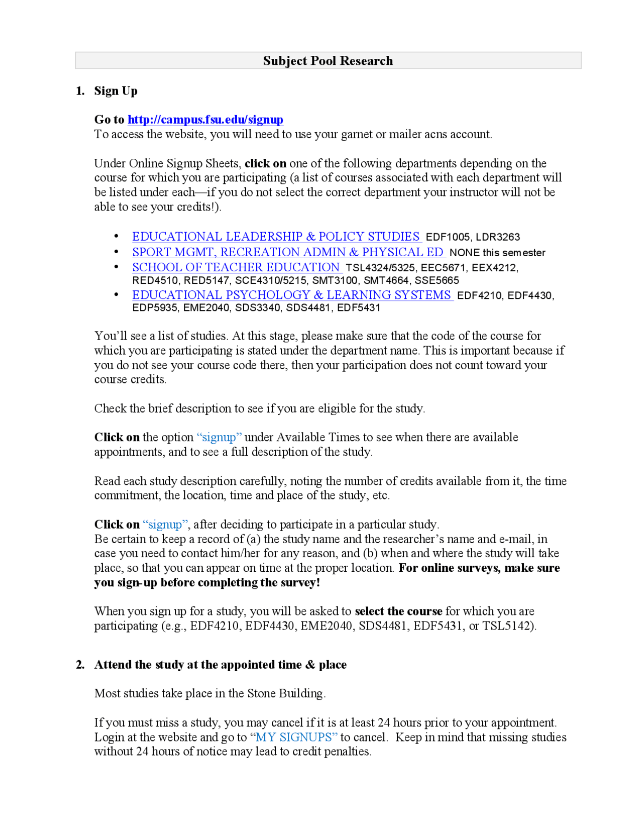 Subject Pool Research - Project Based Instruction | SMT 4664 - Docsity