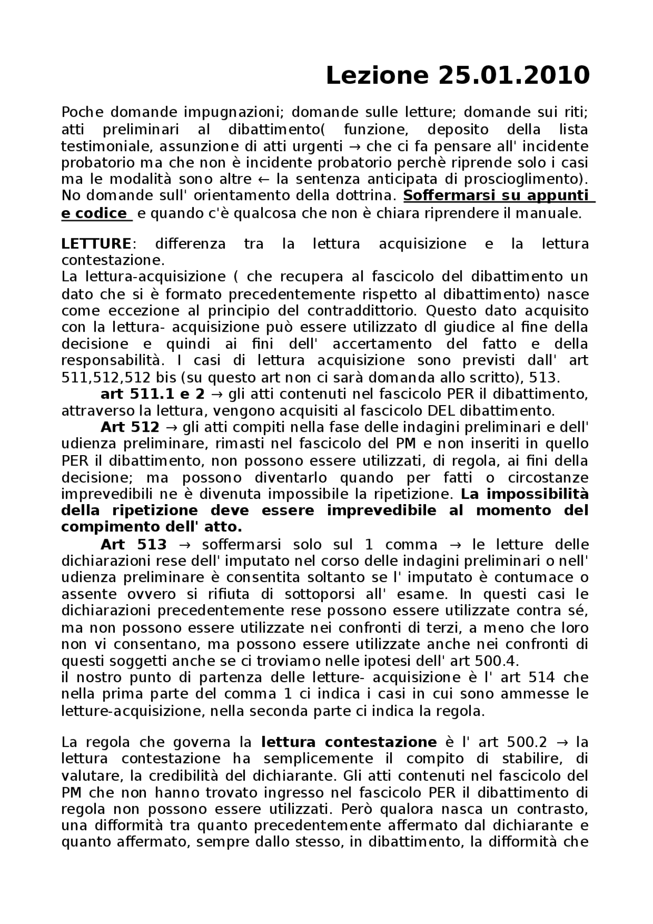 Diritto Processuale Penale 2 Appunti Oggetto Desame Docsity