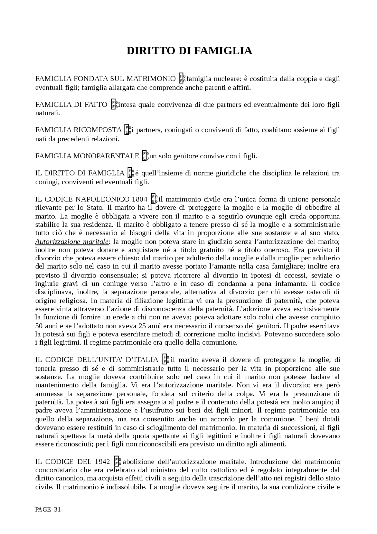 Diritto Di Famiglia Schema Diritto Di Famiglia In Generale Docsity
