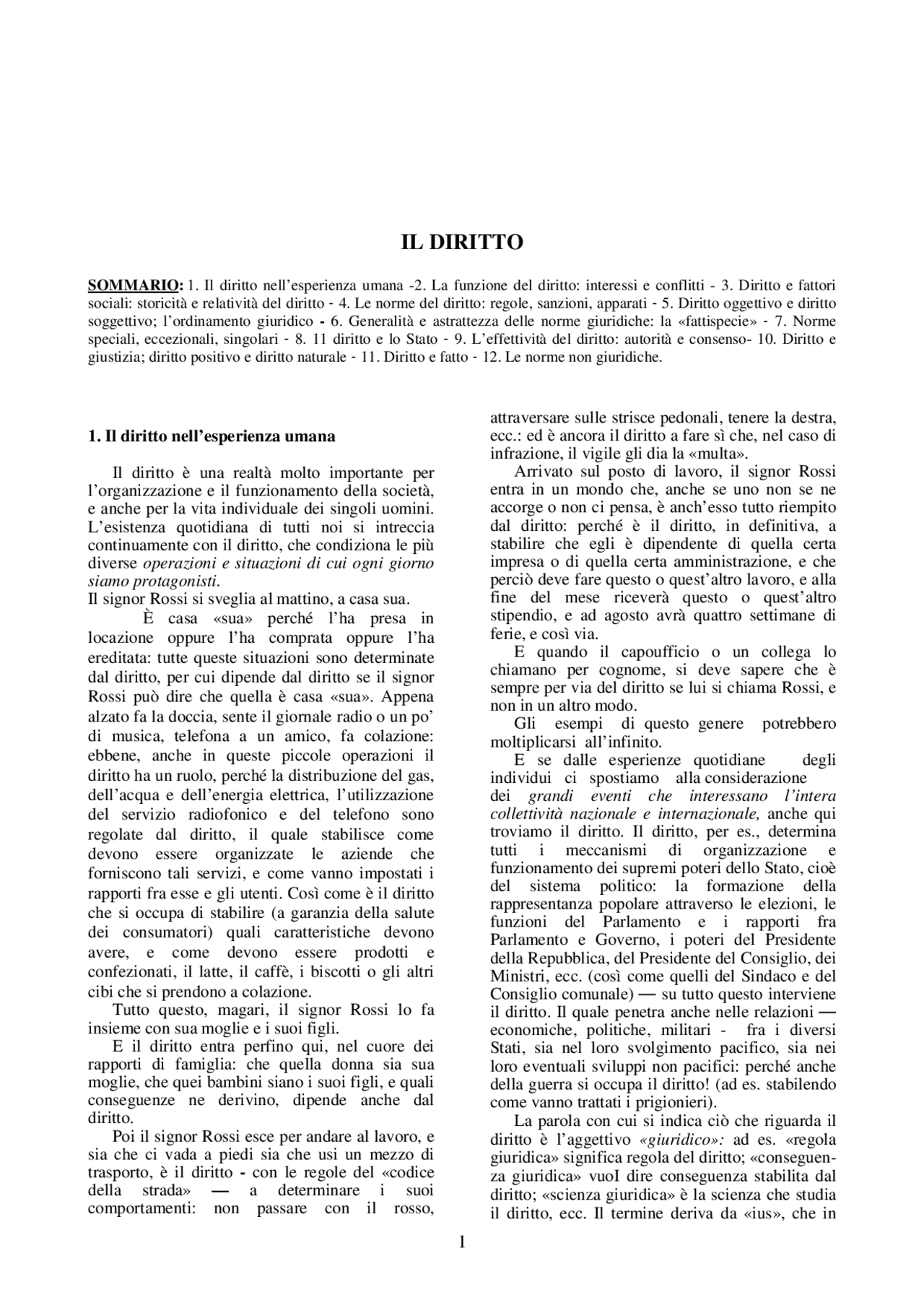 Prima Parte Del Corso Principi Generali Del Diritto Docsity