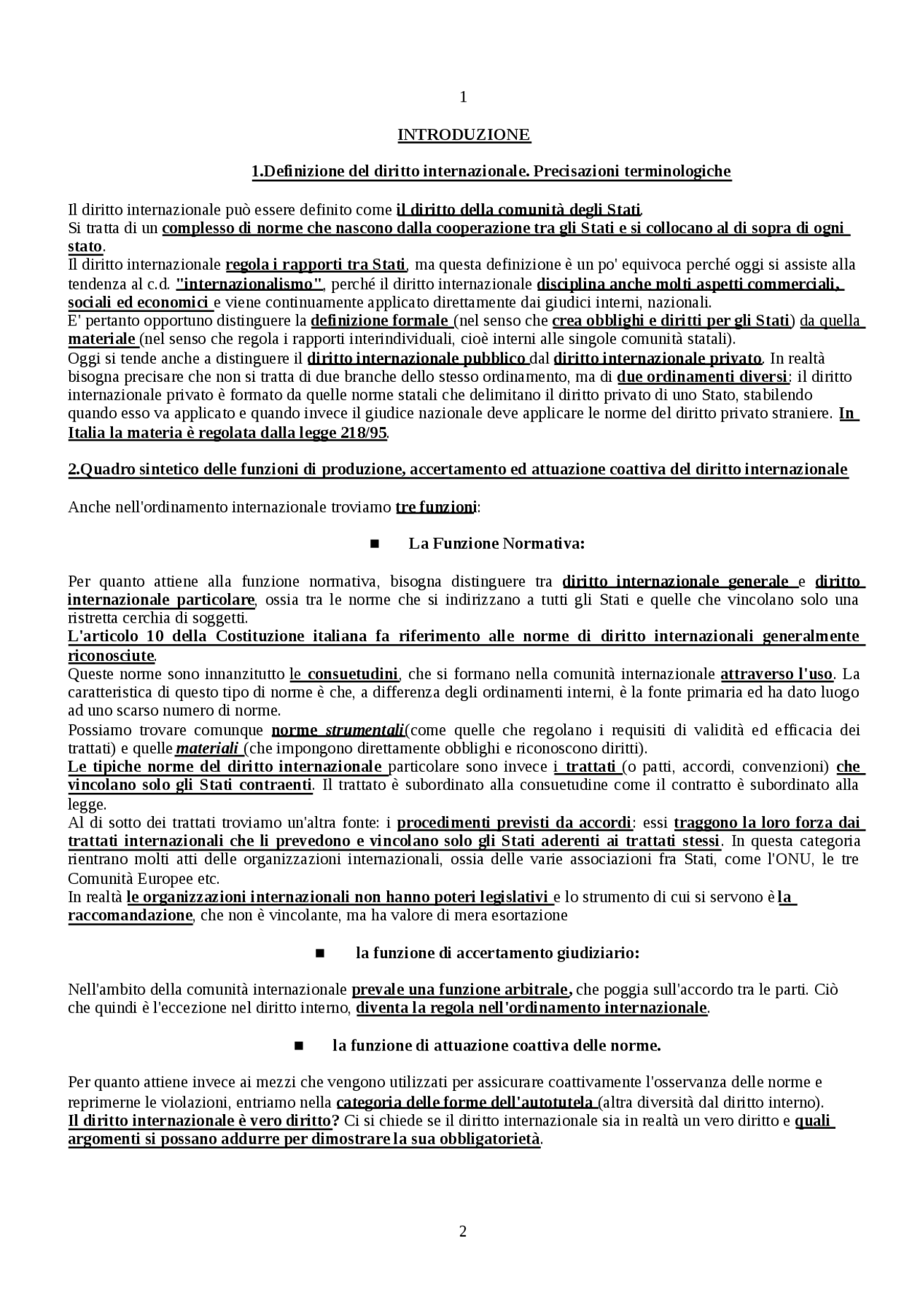 Diritto Internazionale Riassunto Conforti Docsity