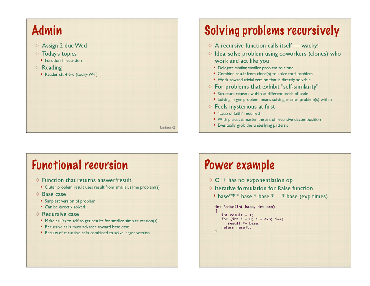 Introduction To Computer Science Programming Abstractions Lecture 8
