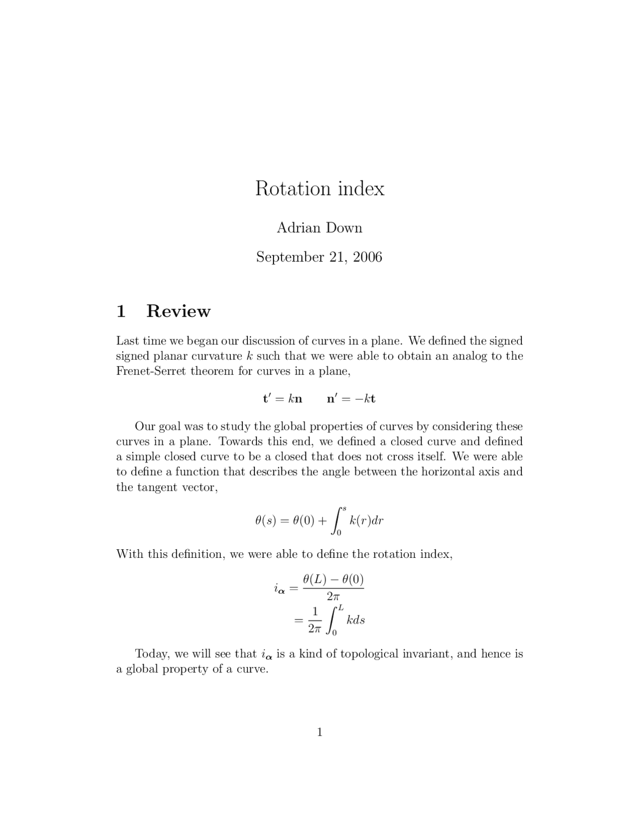 Rotation Index, Lecture Notes - Numerical Methods - Docsity
